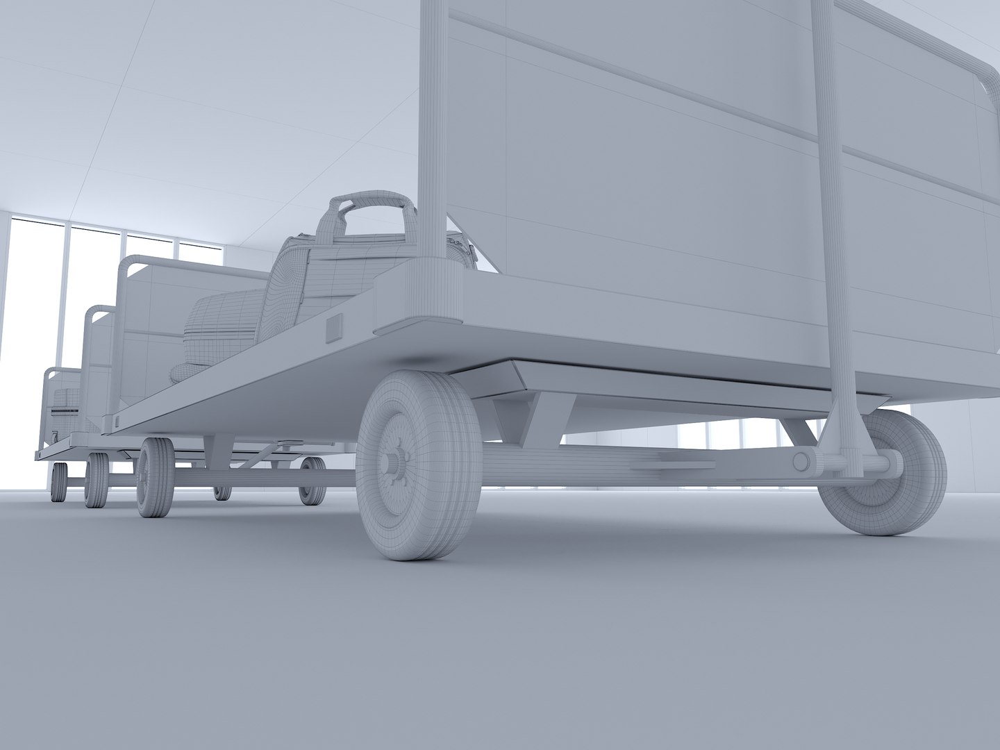 Airport Baggage Carts 3D Model - TurboSquid 1510858