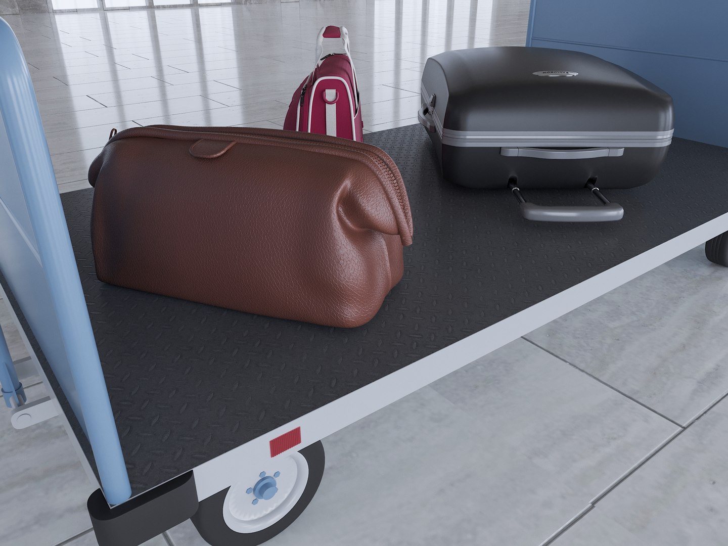 Airport Baggage Carts 3D Model - TurboSquid 1510858