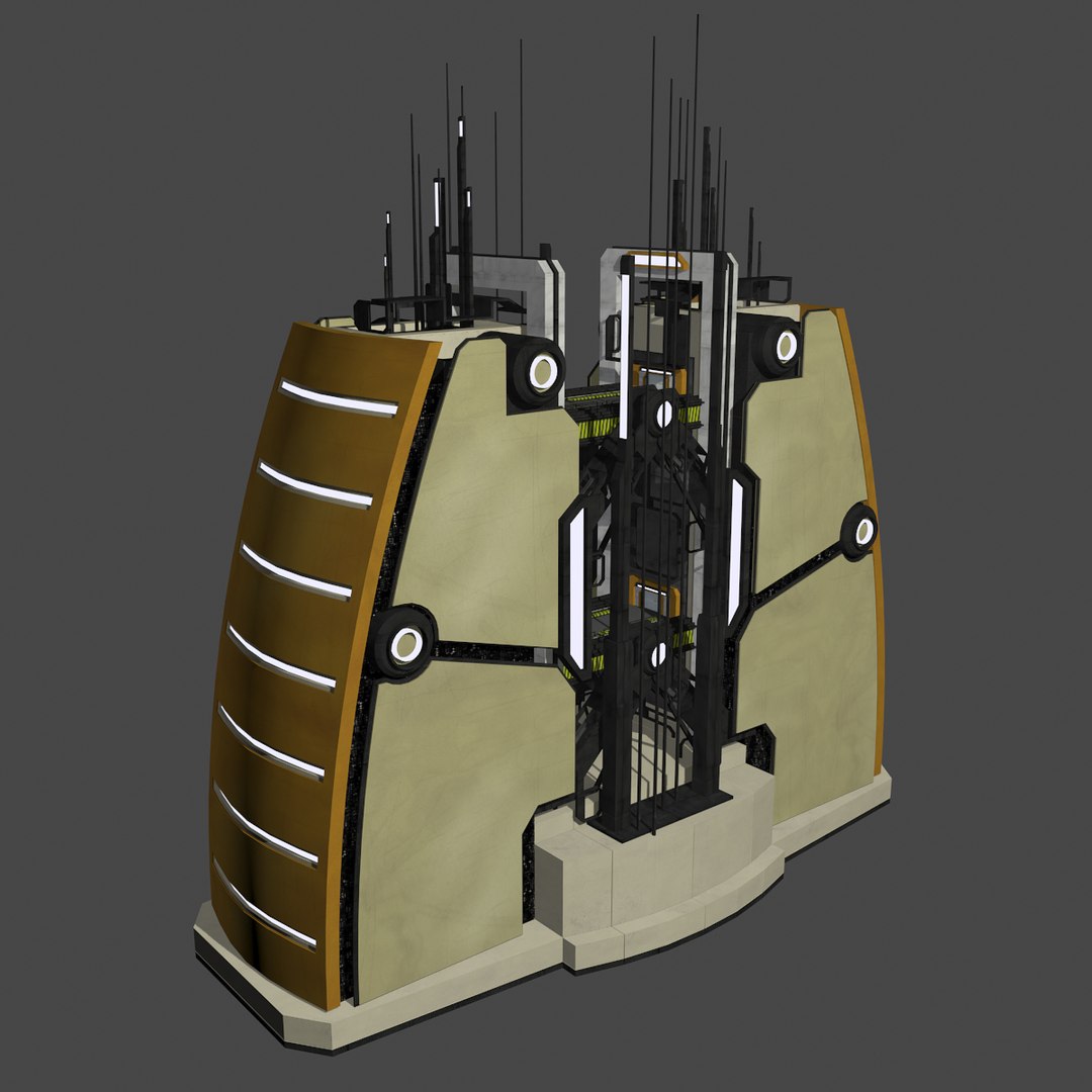 3d - sci fi building model
