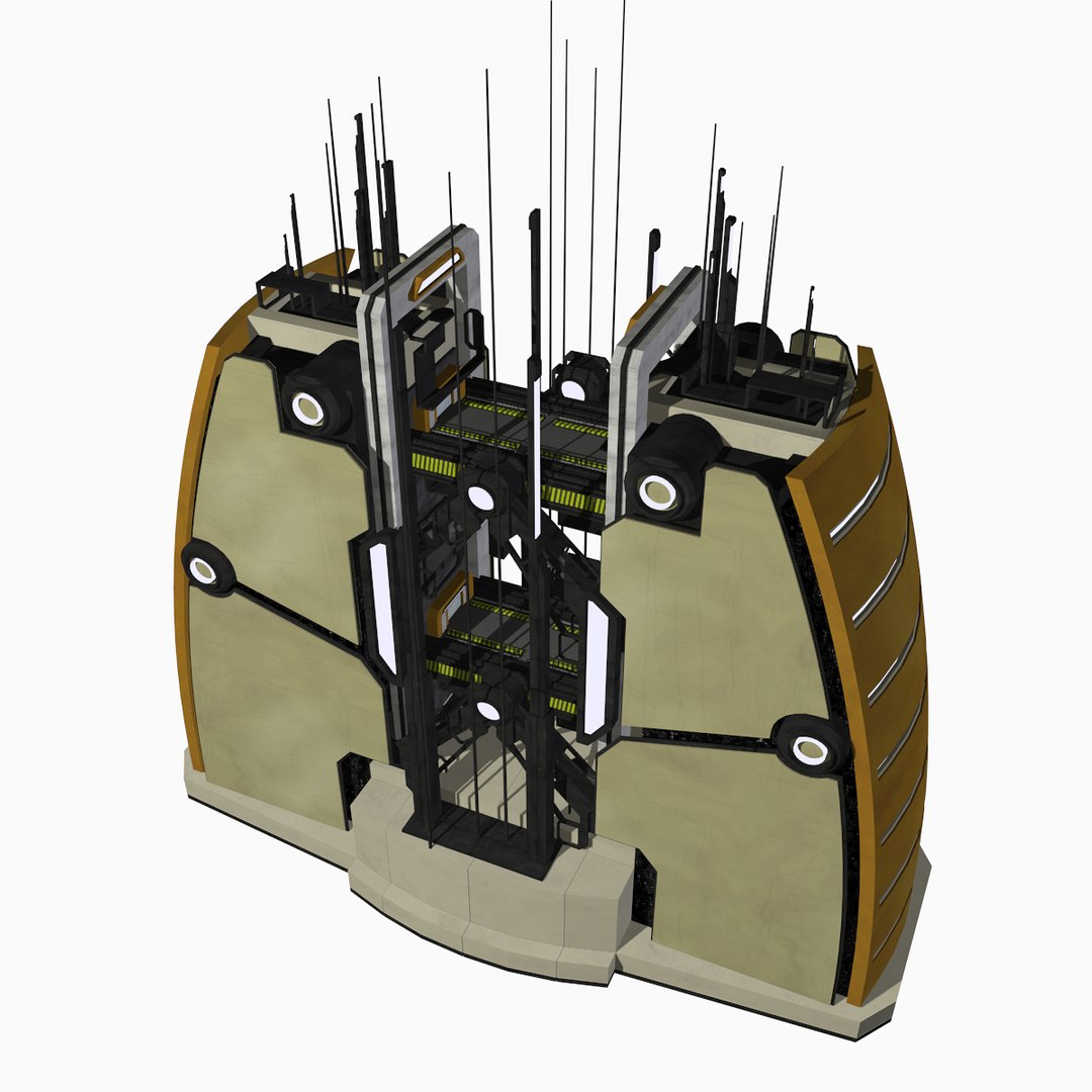 3d - sci fi building model