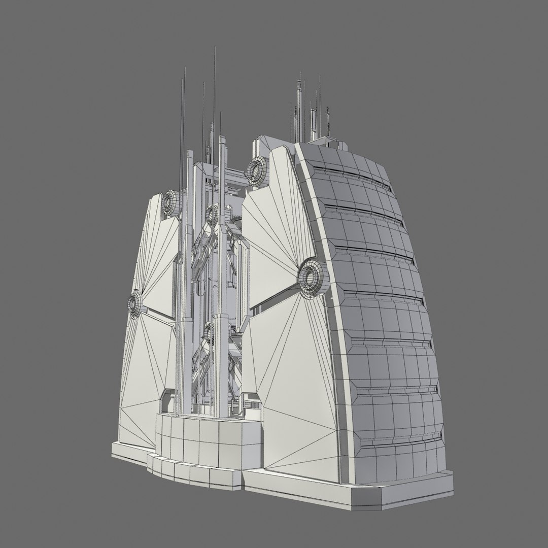 3d - sci fi building model