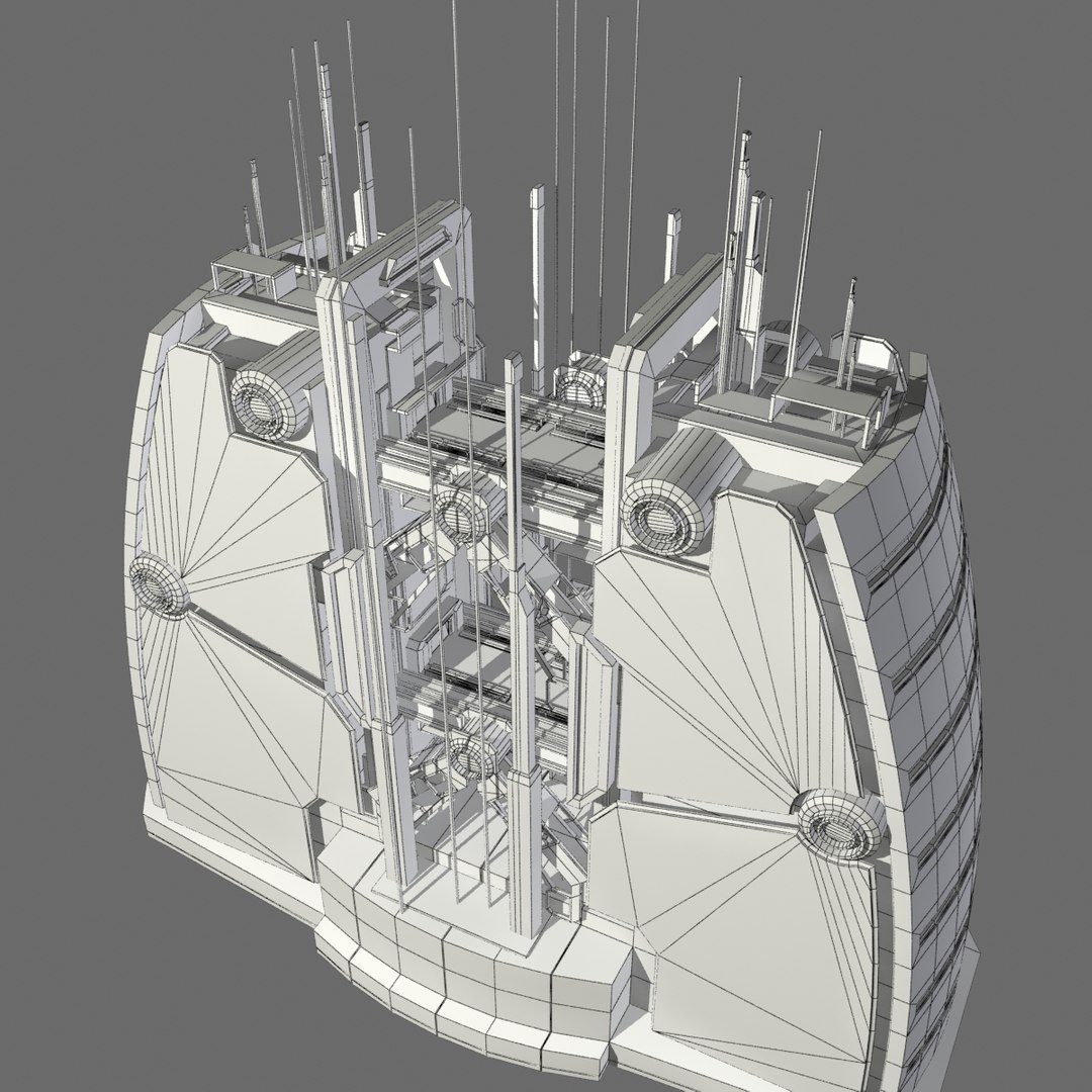 3d - sci fi building model