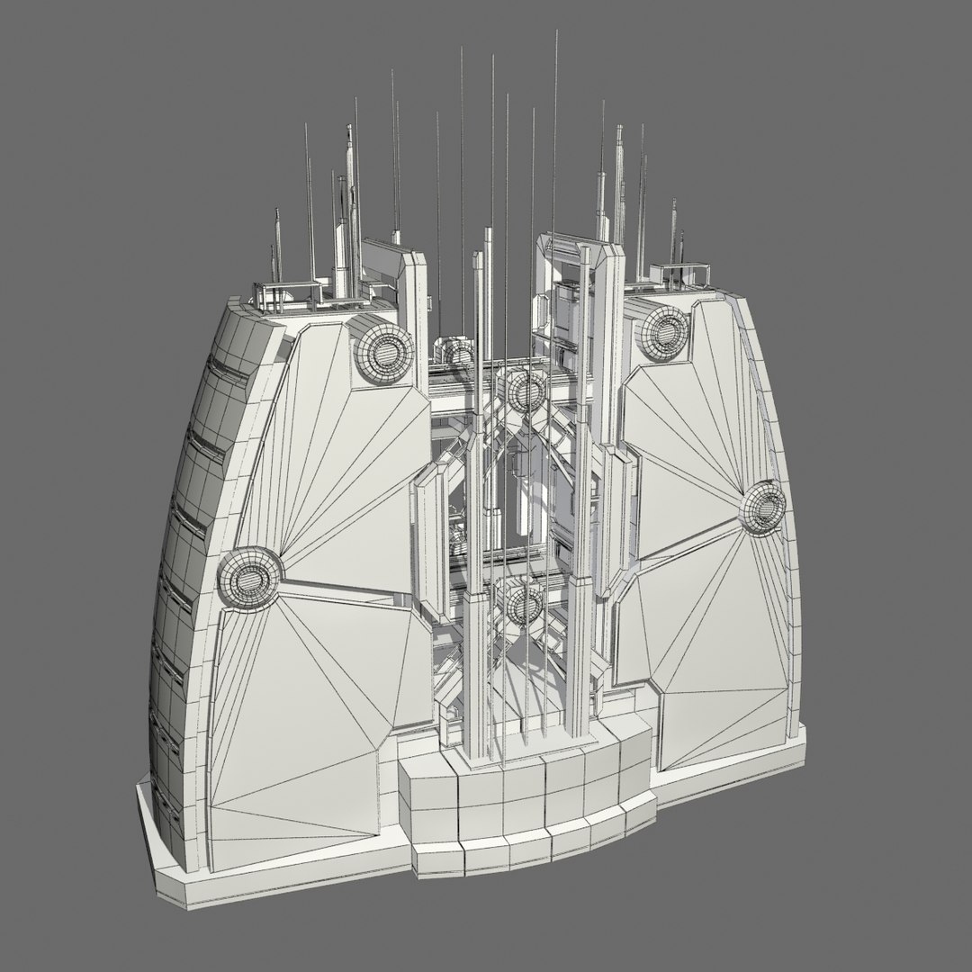3d - sci fi building model