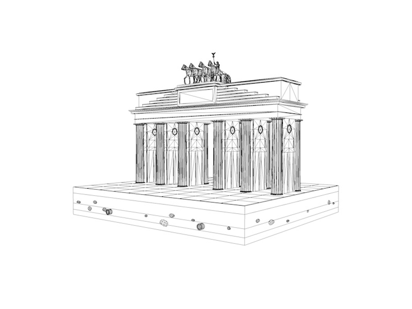 Cartoon Berlin Brandenburg Gate Model - TurboSquid 1374929