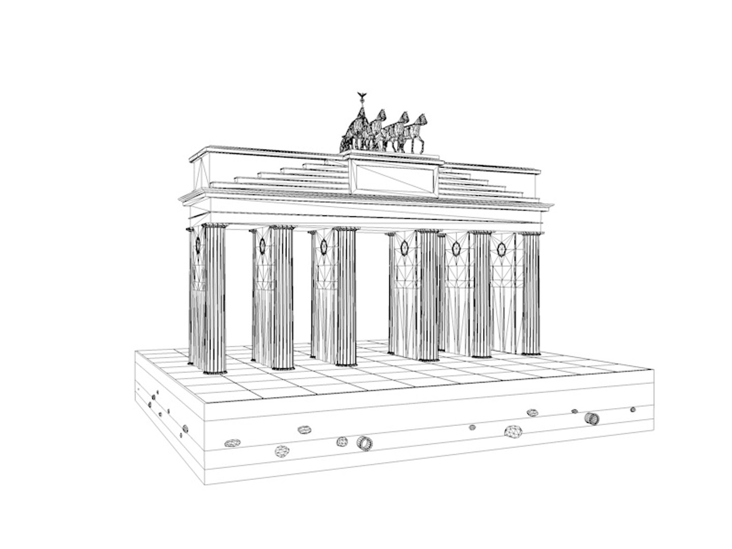 Cartoon Berlin Brandenburg Gate Model - TurboSquid 1374929