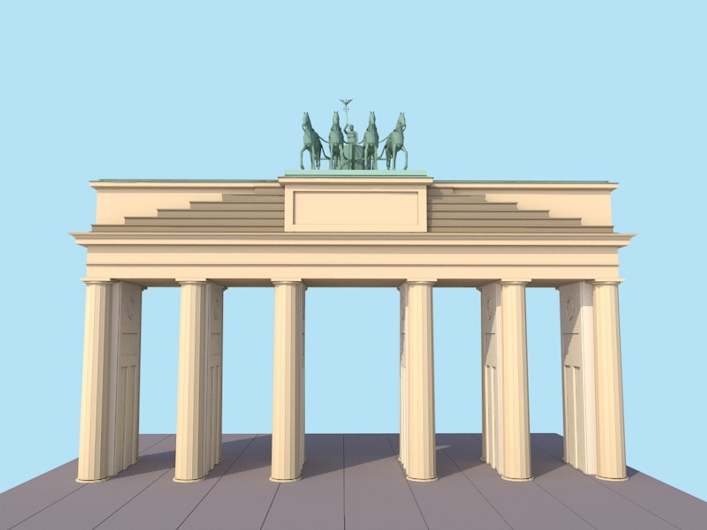 Cartoon Berlin Brandenburg Gate Model - TurboSquid 1374929