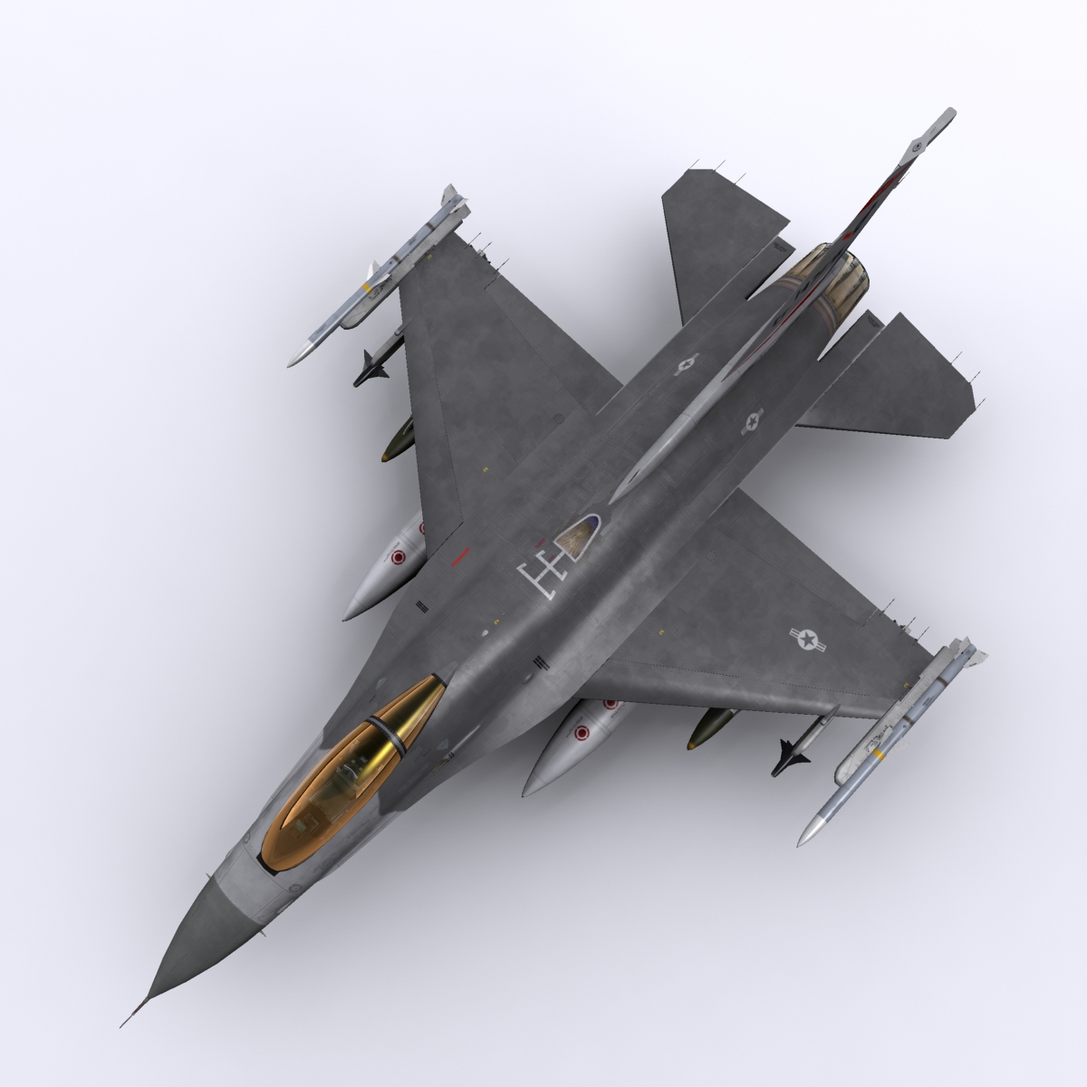 general dynamics f-16 fighting falcon 3d model