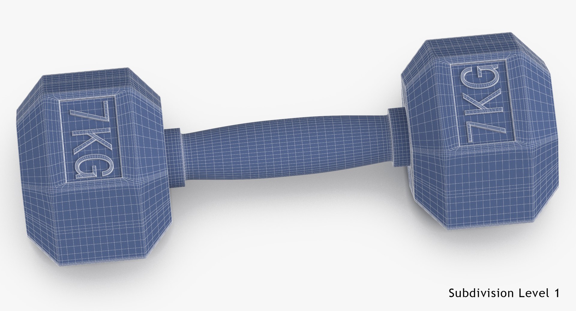 Rubber Dumbbell 7kg 3D Model - TurboSquid 1394039