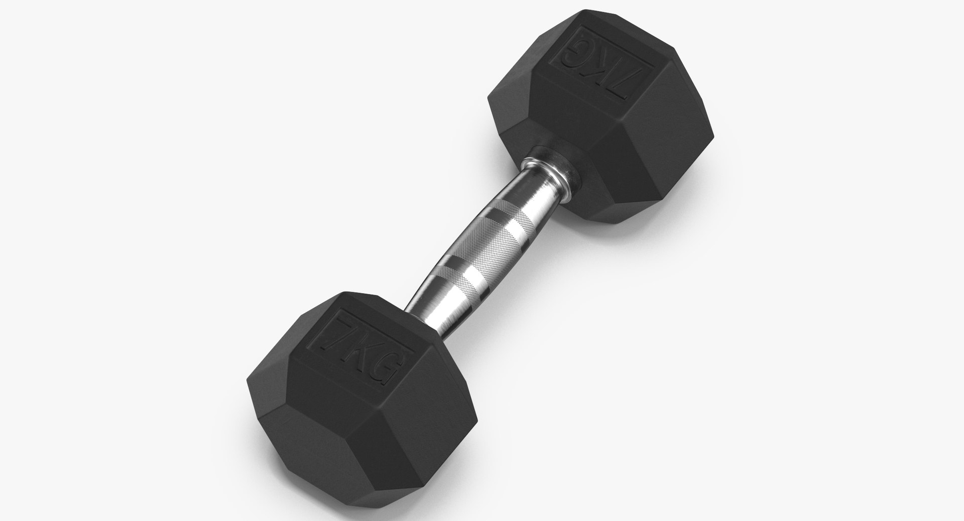 Rubber Dumbbell 7kg 3D Model - TurboSquid 1394039