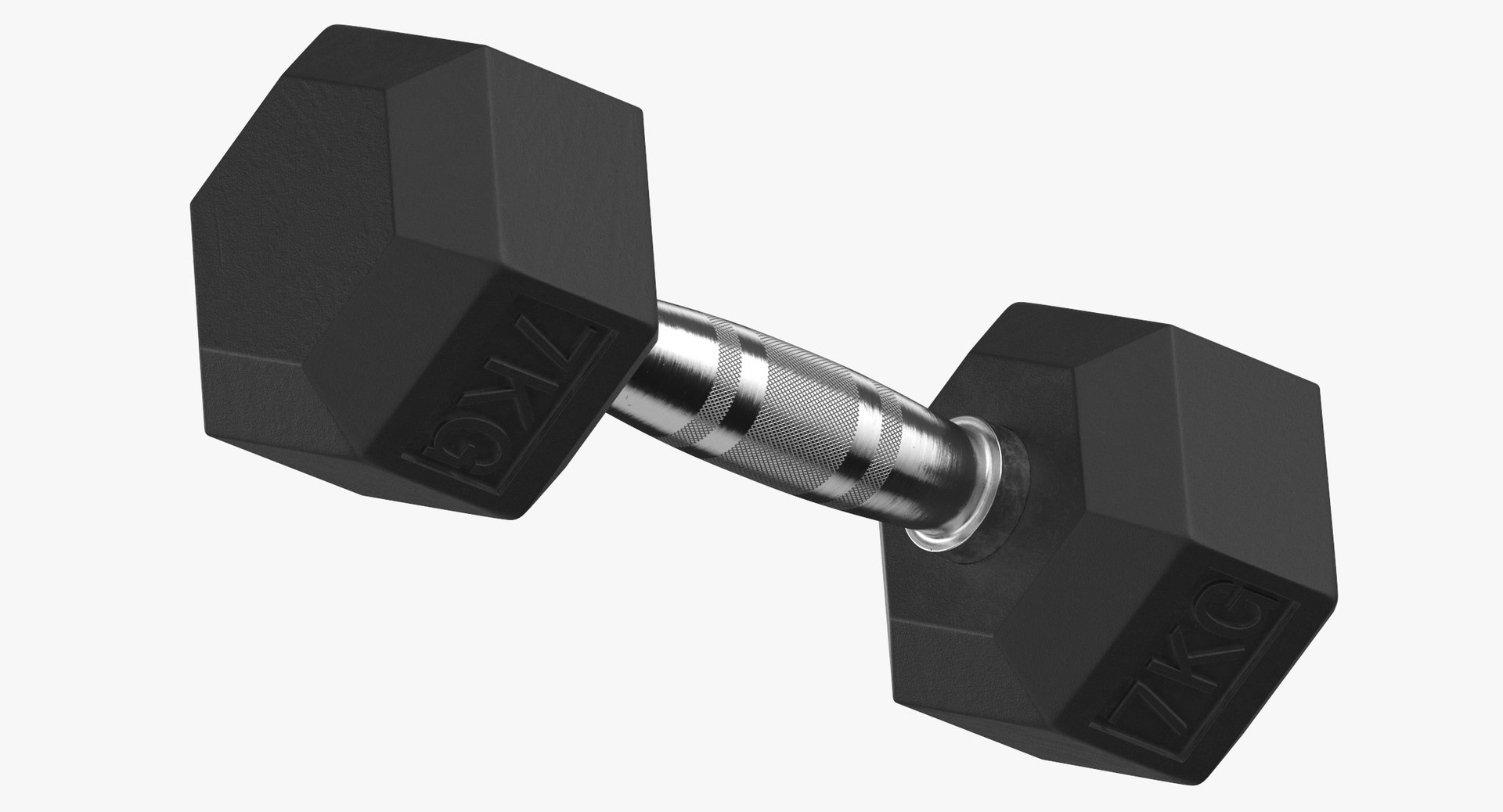 Rubber Dumbbell 7kg 3D Model - TurboSquid 1394039