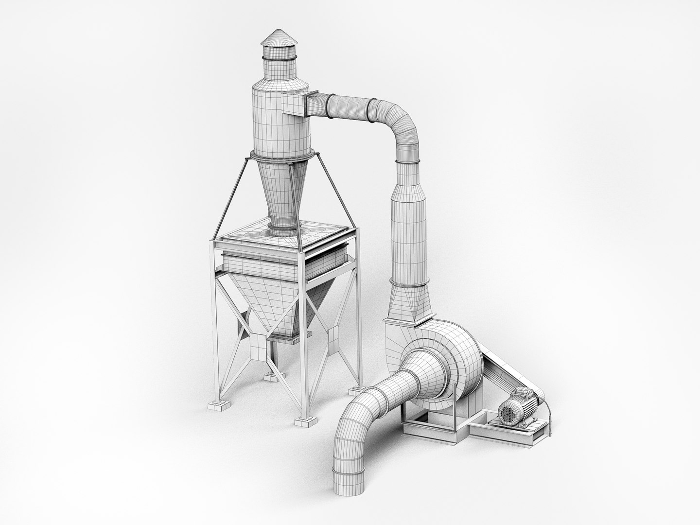 Industrial Cyclone Dust Collector Model - TurboSquid 1315172