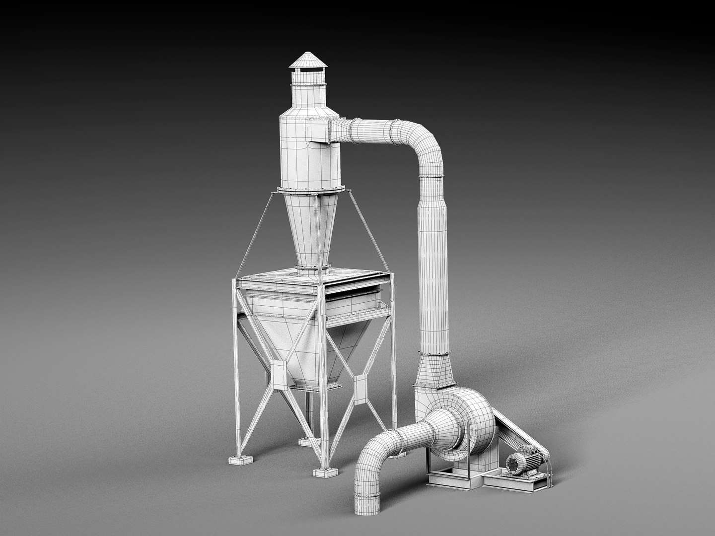 Industrial cyclone dust collector model - TurboSquid 1315172