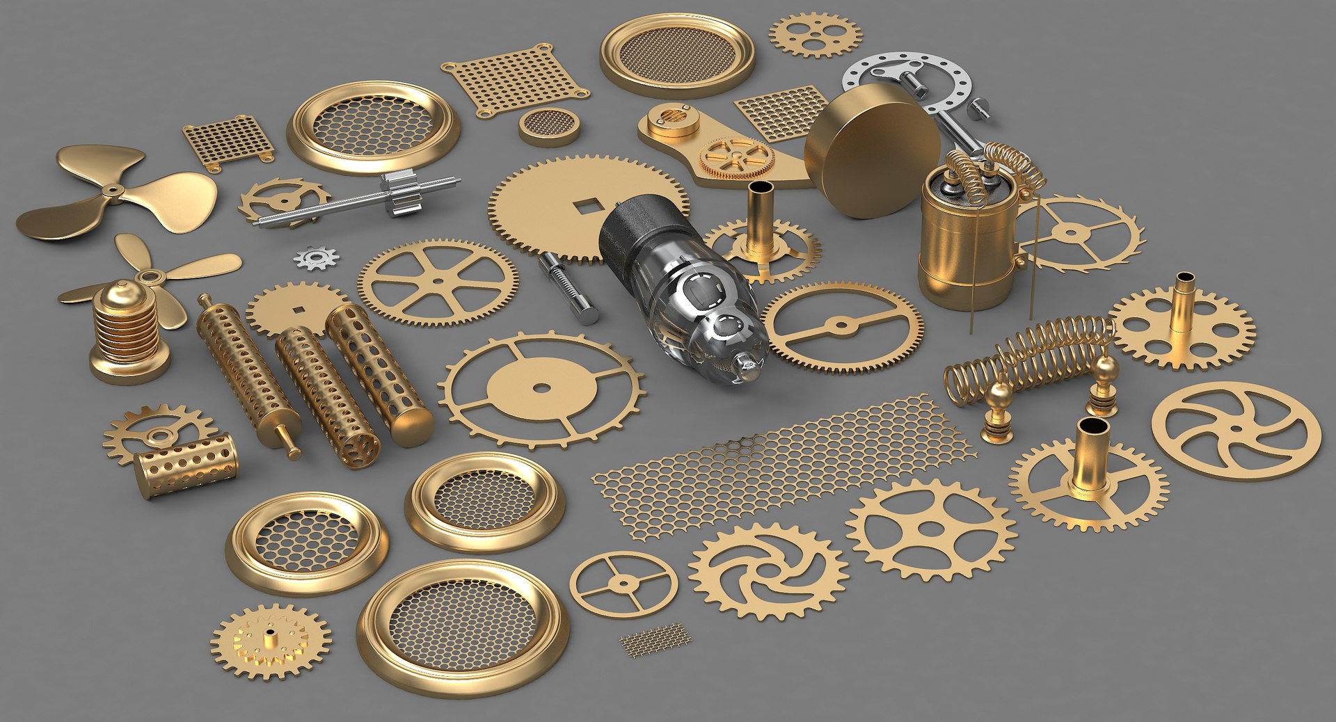 Steampunk 50 Parts 3d Model