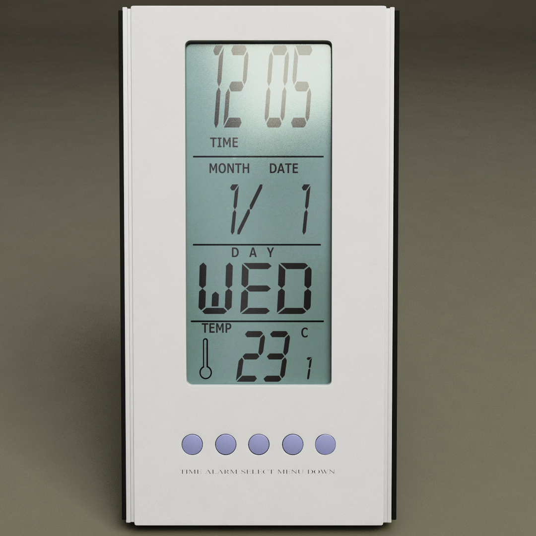 digital clock 3d model