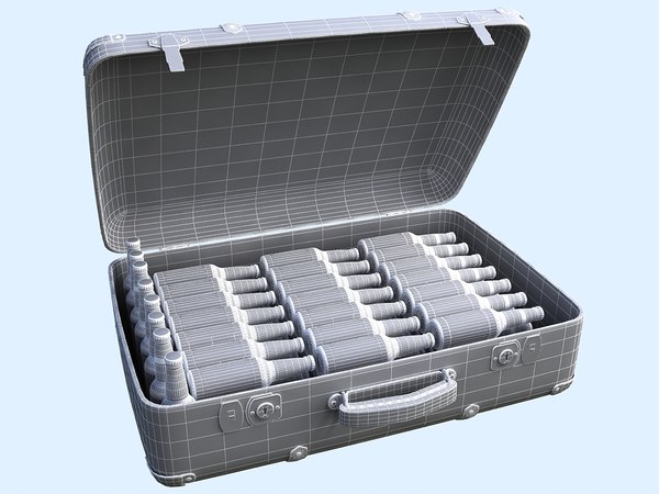 obj suitcase beer bottles