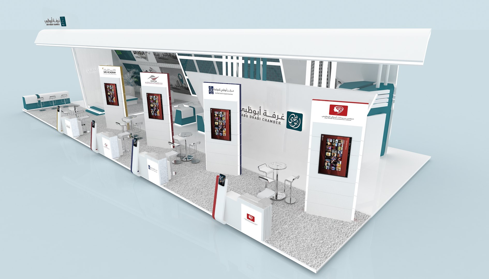 exhibition stand 3 sides 3d model