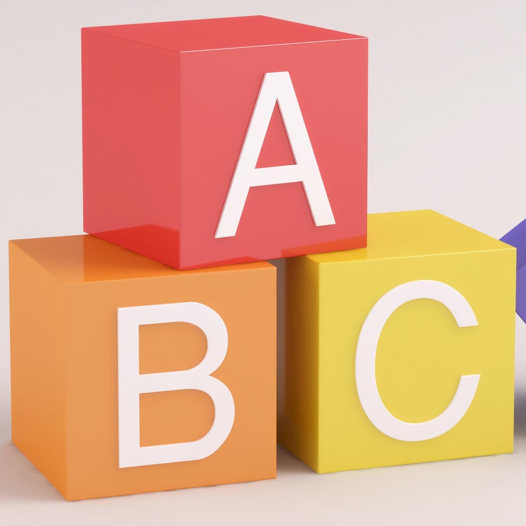 3d Childrens Letter Blocks Model