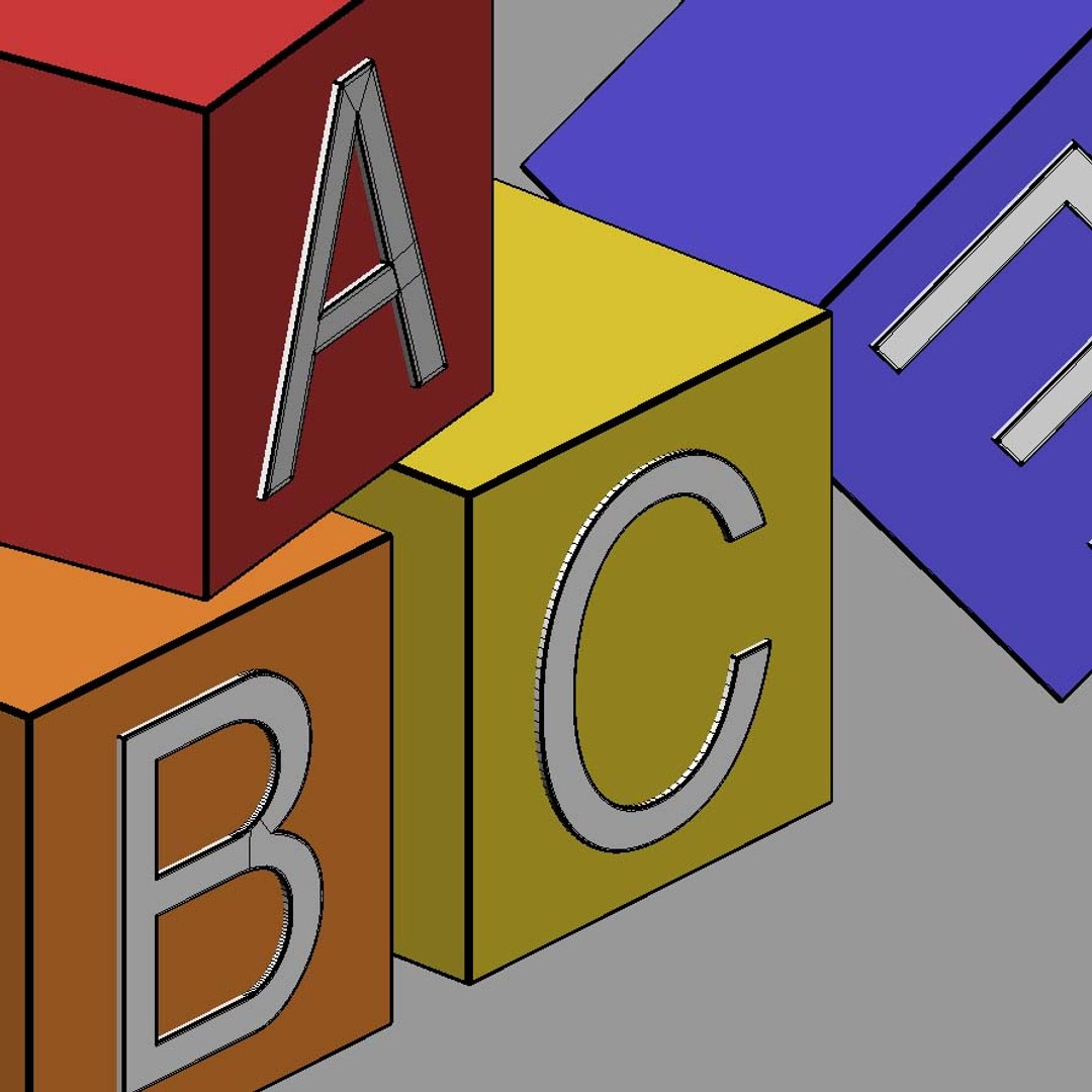 3d Childrens Letter Blocks Model