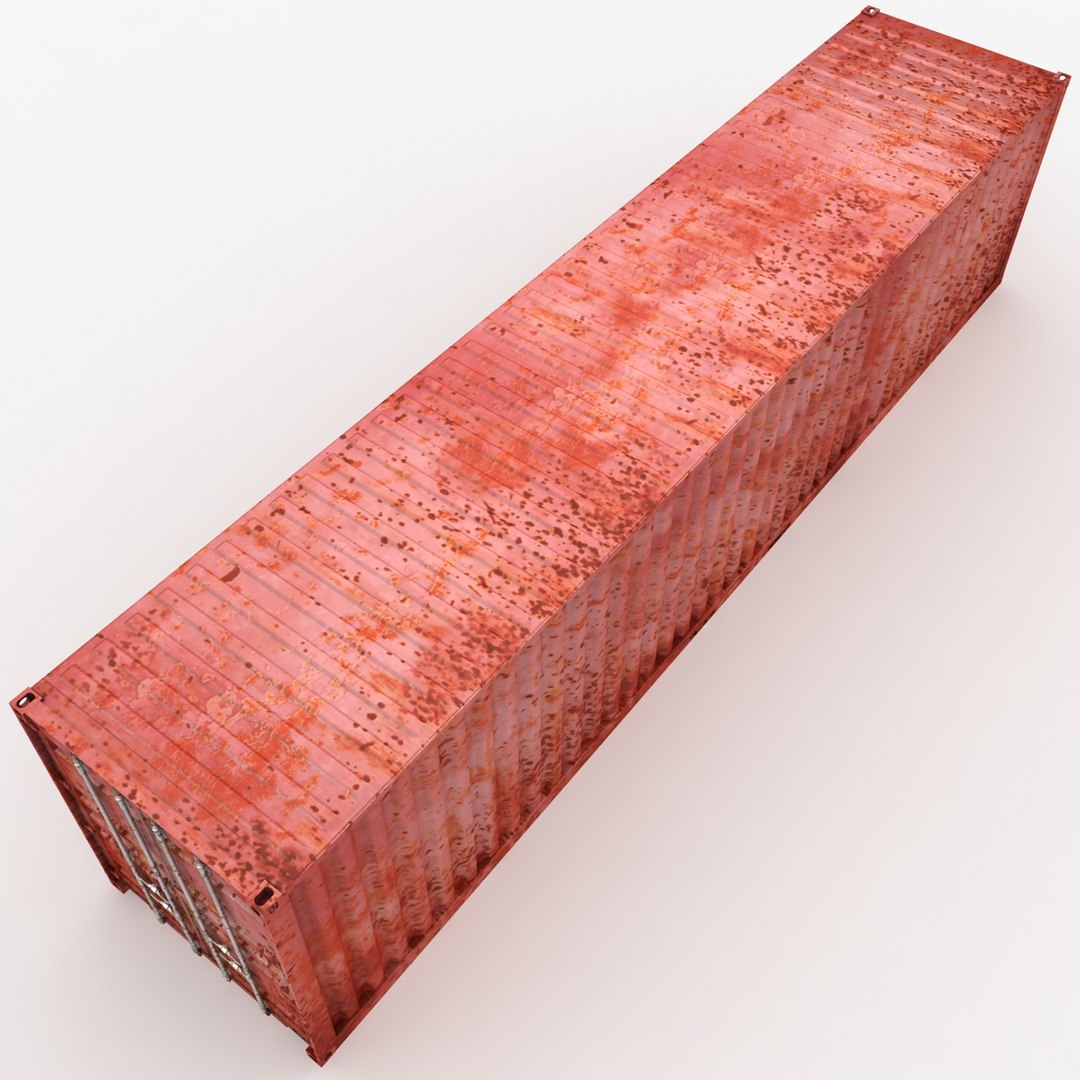 3d Realistic Container 40ft Old