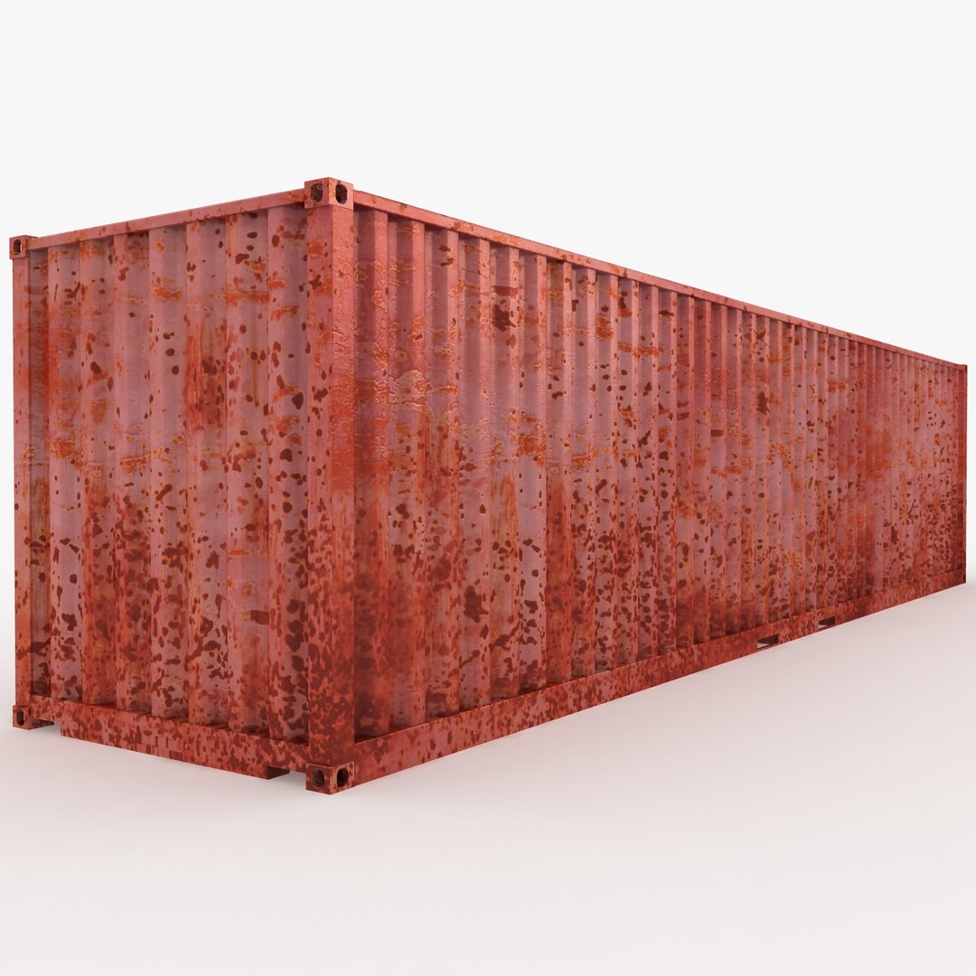 3d Realistic Container 40ft Old