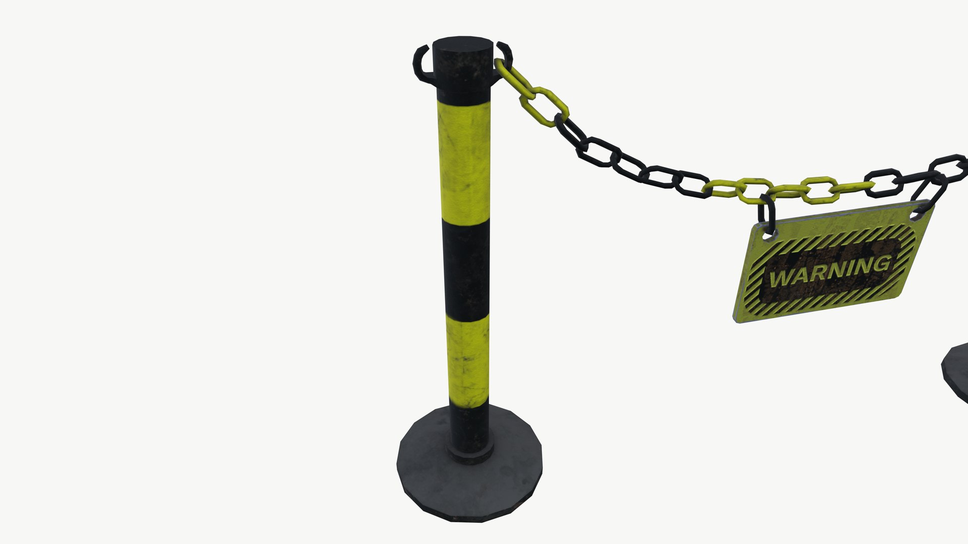 Chain Barrier 3D Model - TurboSquid 2338345