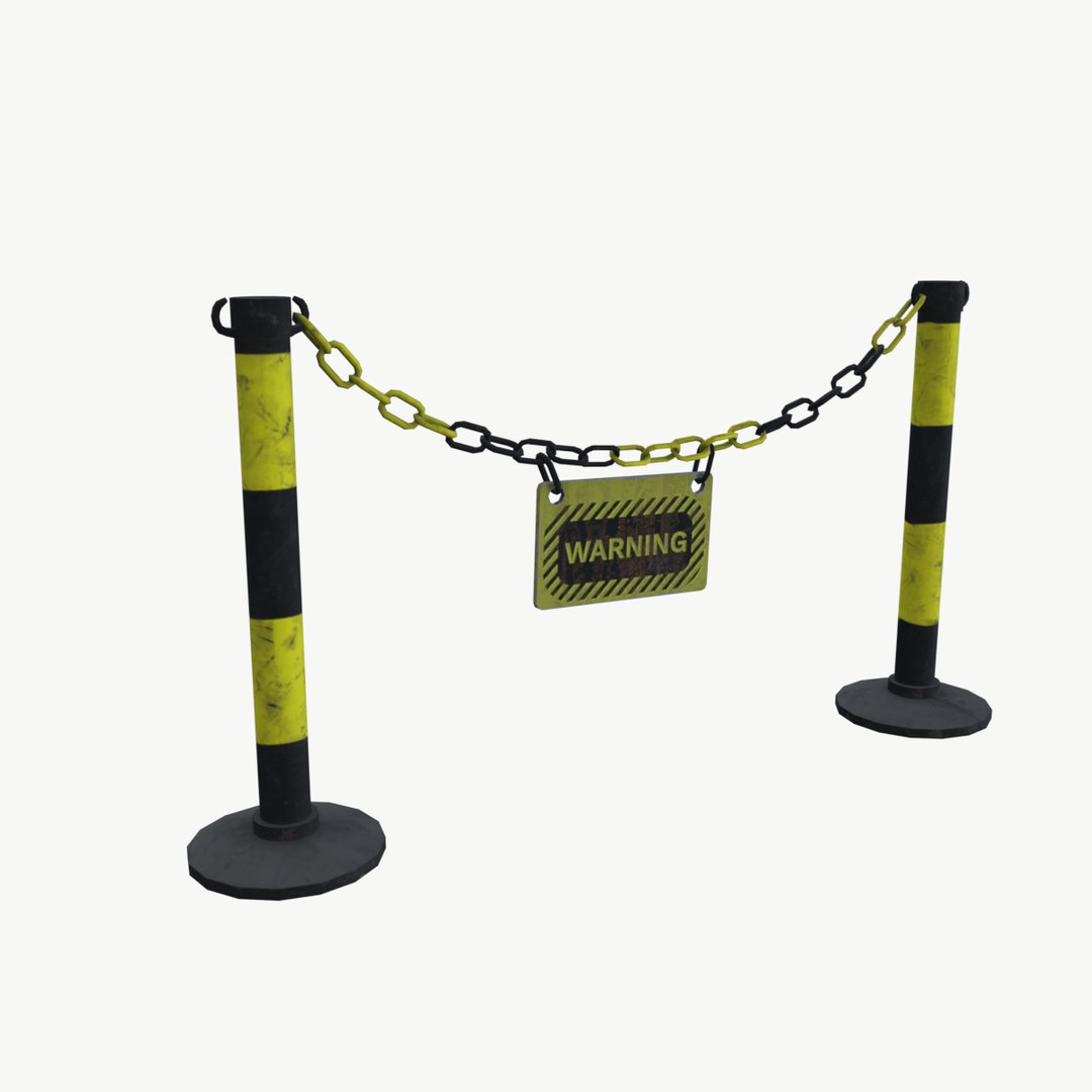 Chain Barrier 3D Model - TurboSquid 2338345