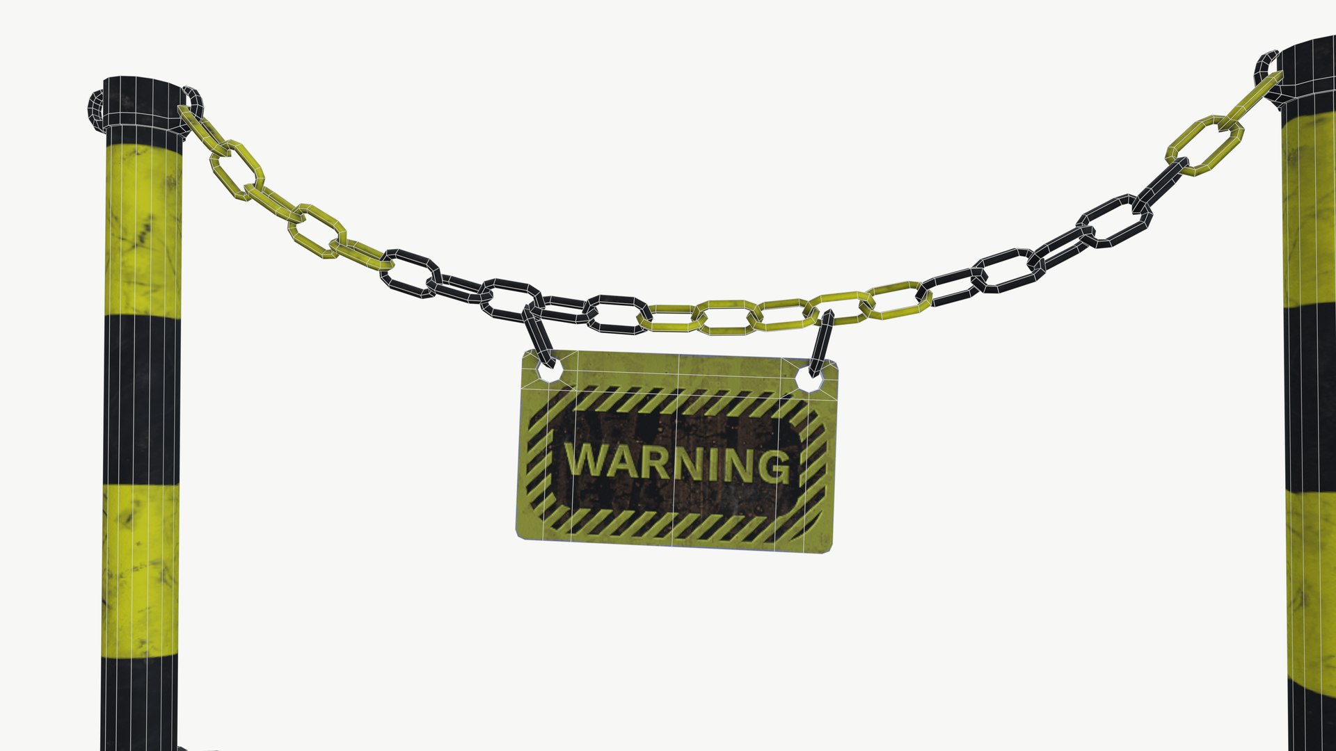 Chain Barrier 3D Model - TurboSquid 2338345