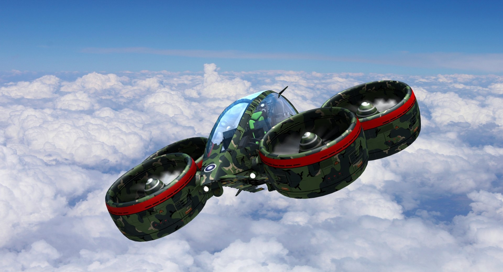 Futuristic Quadcopter 3D - TurboSquid 1187759