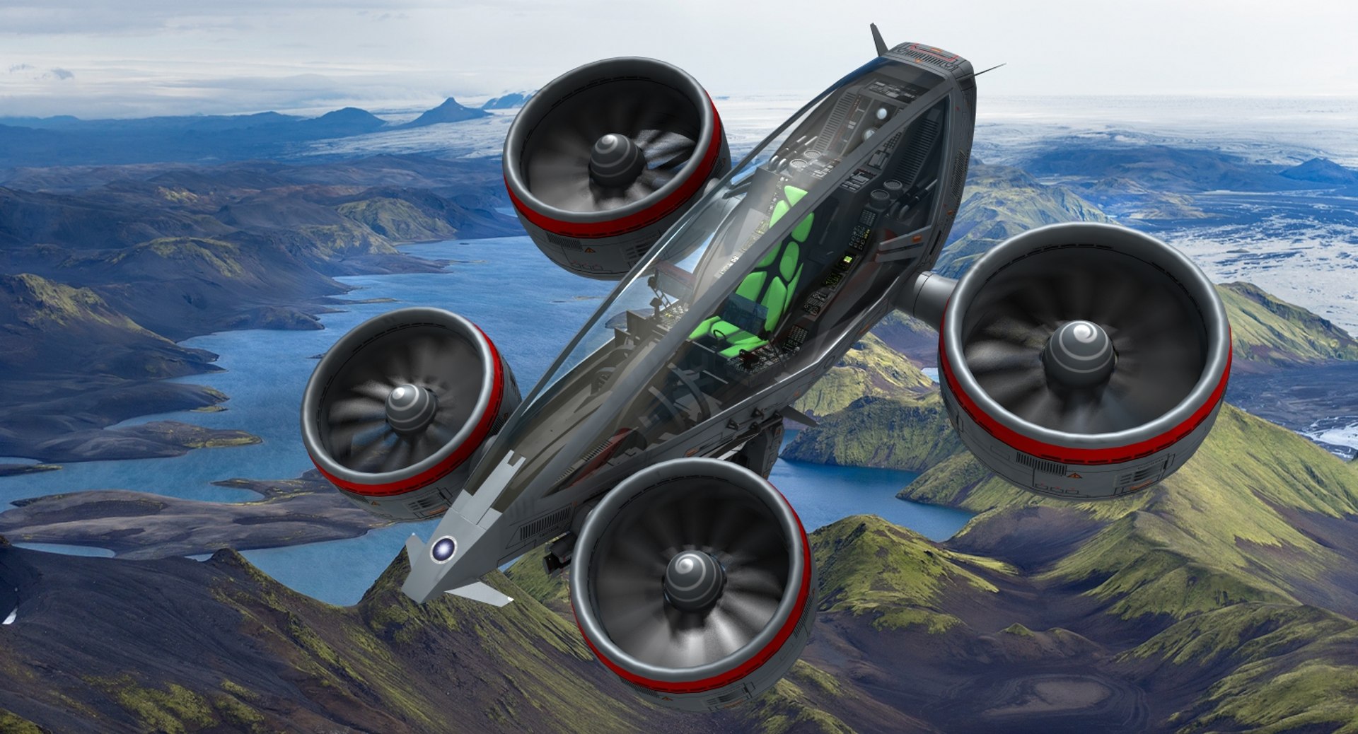 Futuristic quadcopter 3D - TurboSquid 1187759