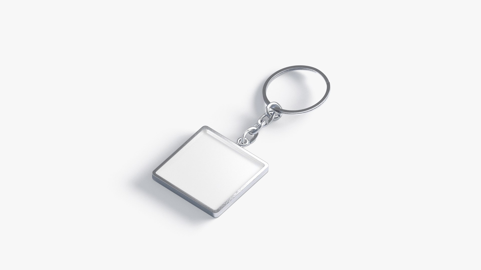 3D White Square Keychain - Key Tag Holder - TurboSquid 1994123