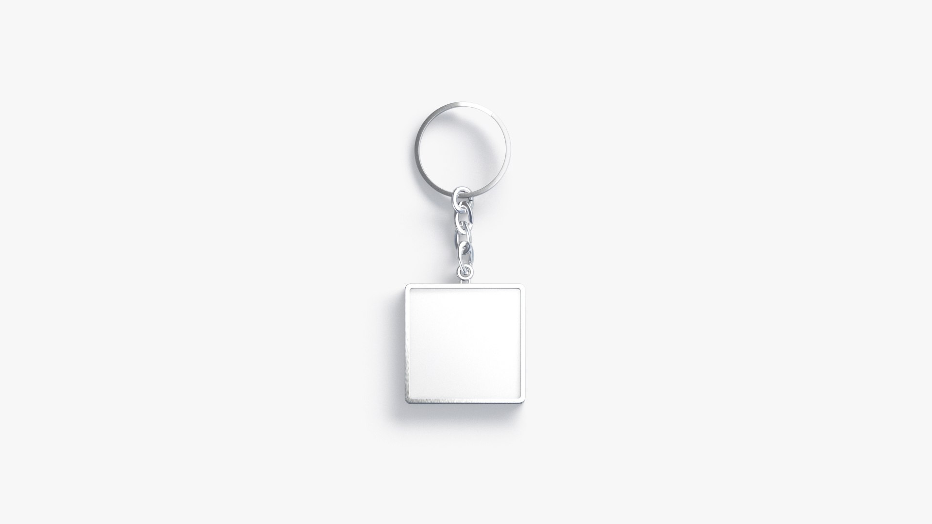 3D White Square Keychain - Key Tag Holder - TurboSquid 1994123