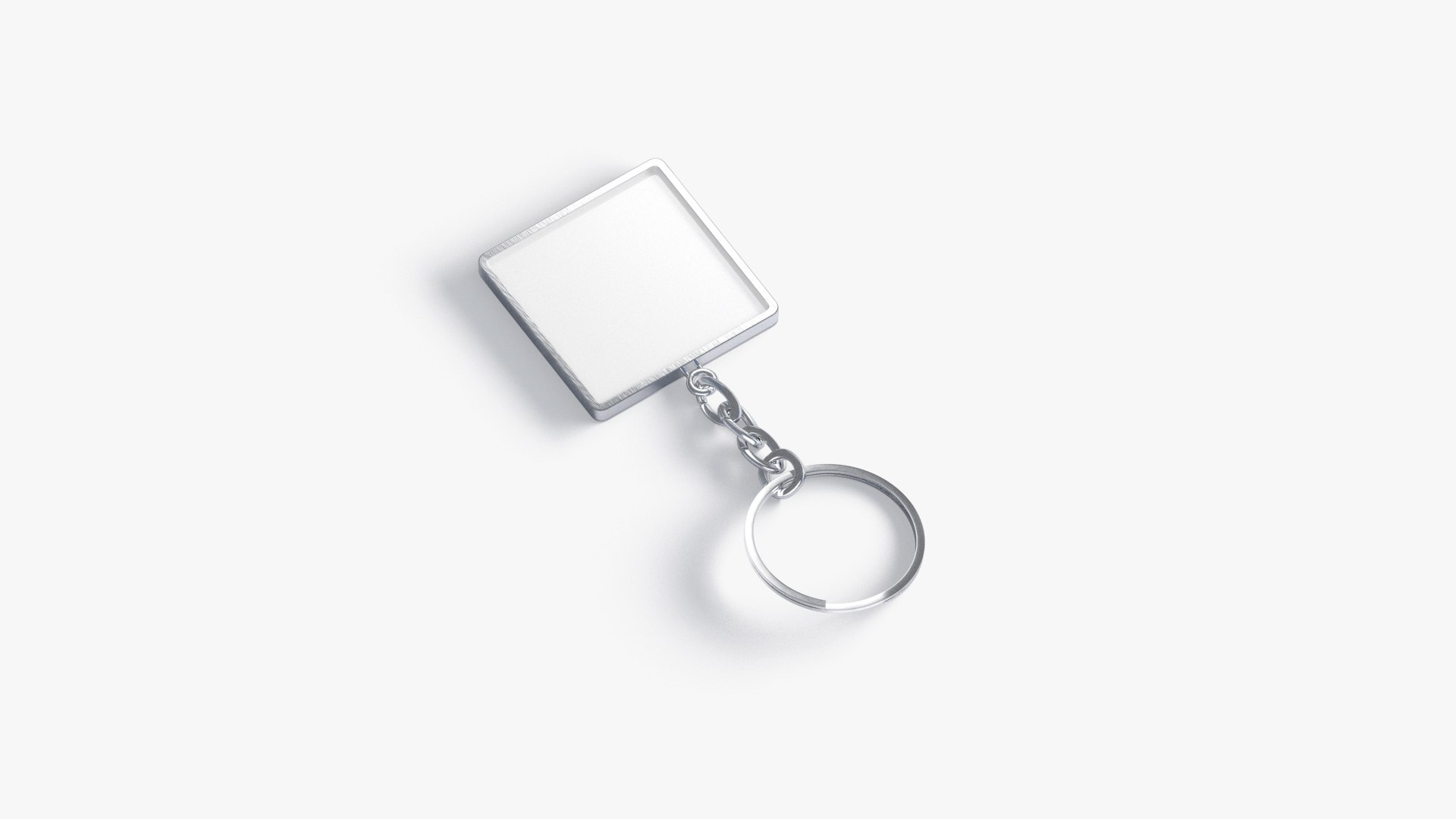 3D White Square Keychain - Key Tag Holder - TurboSquid 1994123