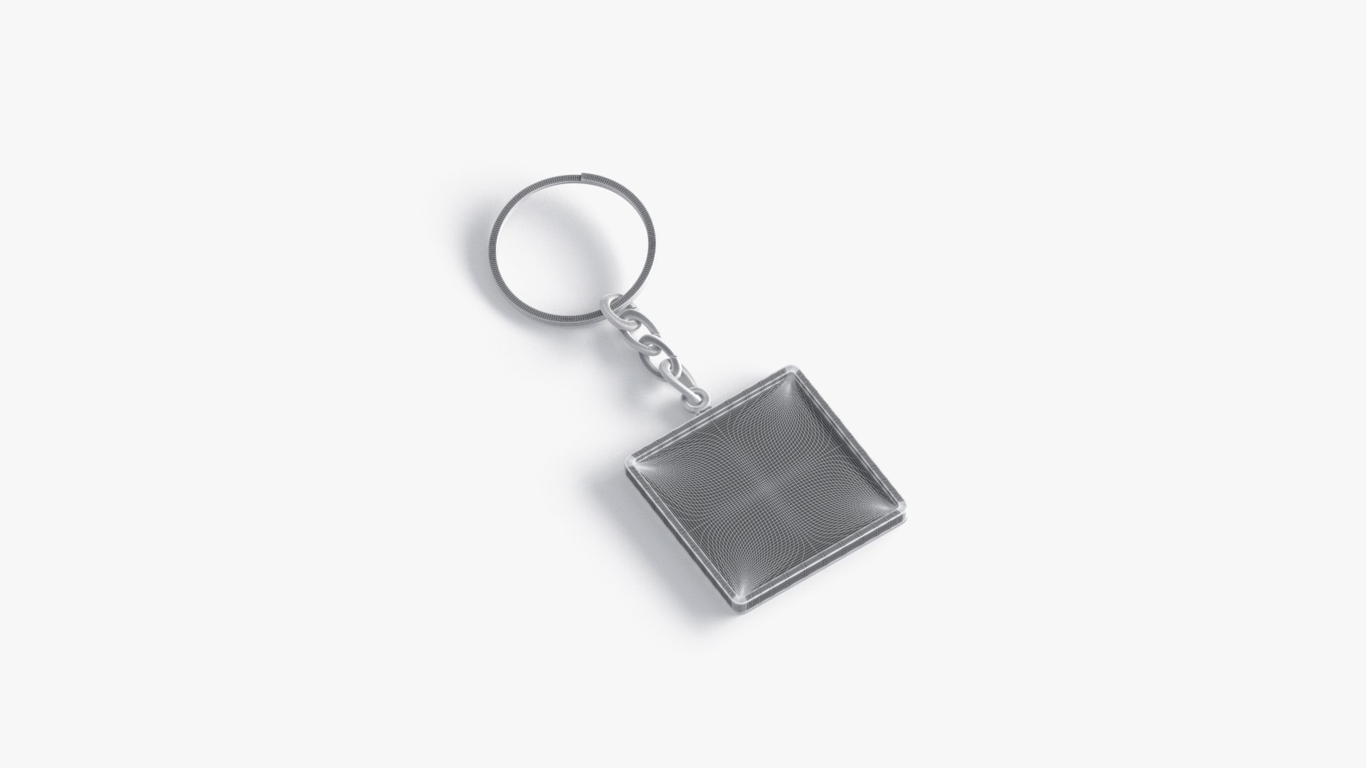 3D White Square Keychain - Key Tag Holder - TurboSquid 1994123