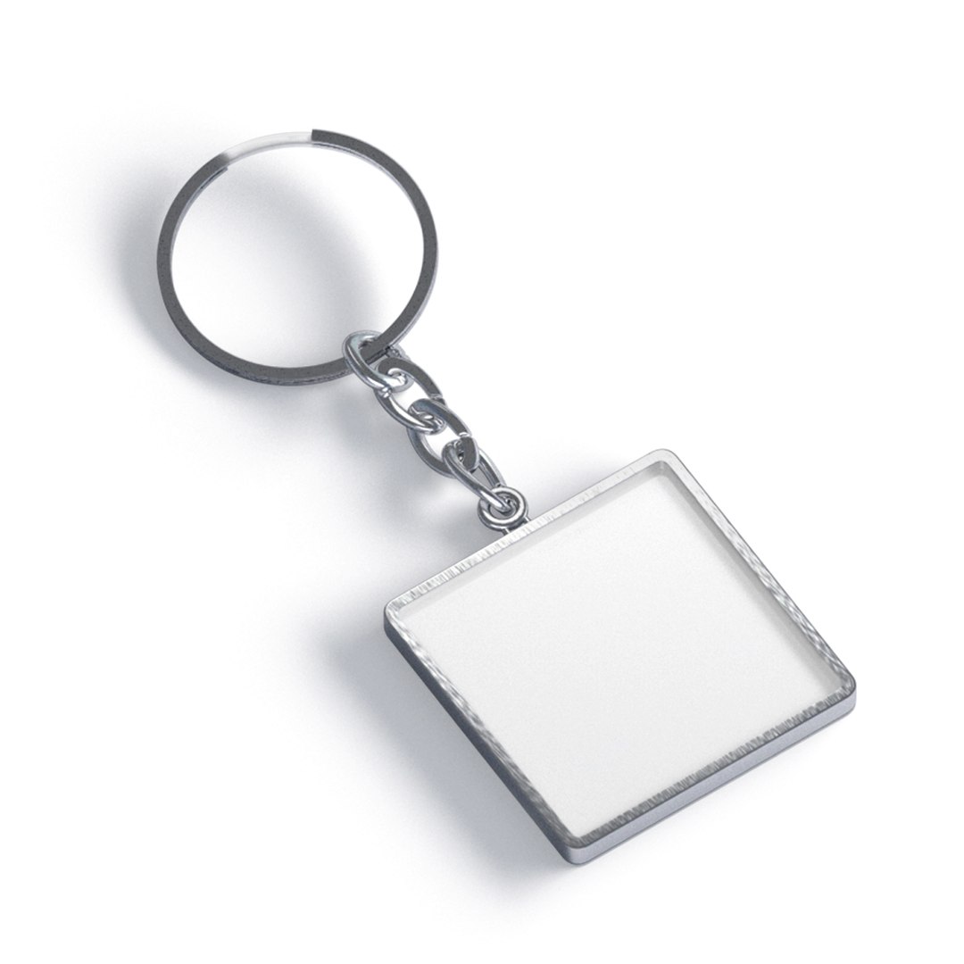 3D White Square Keychain - Key Tag Holder - TurboSquid 1994123