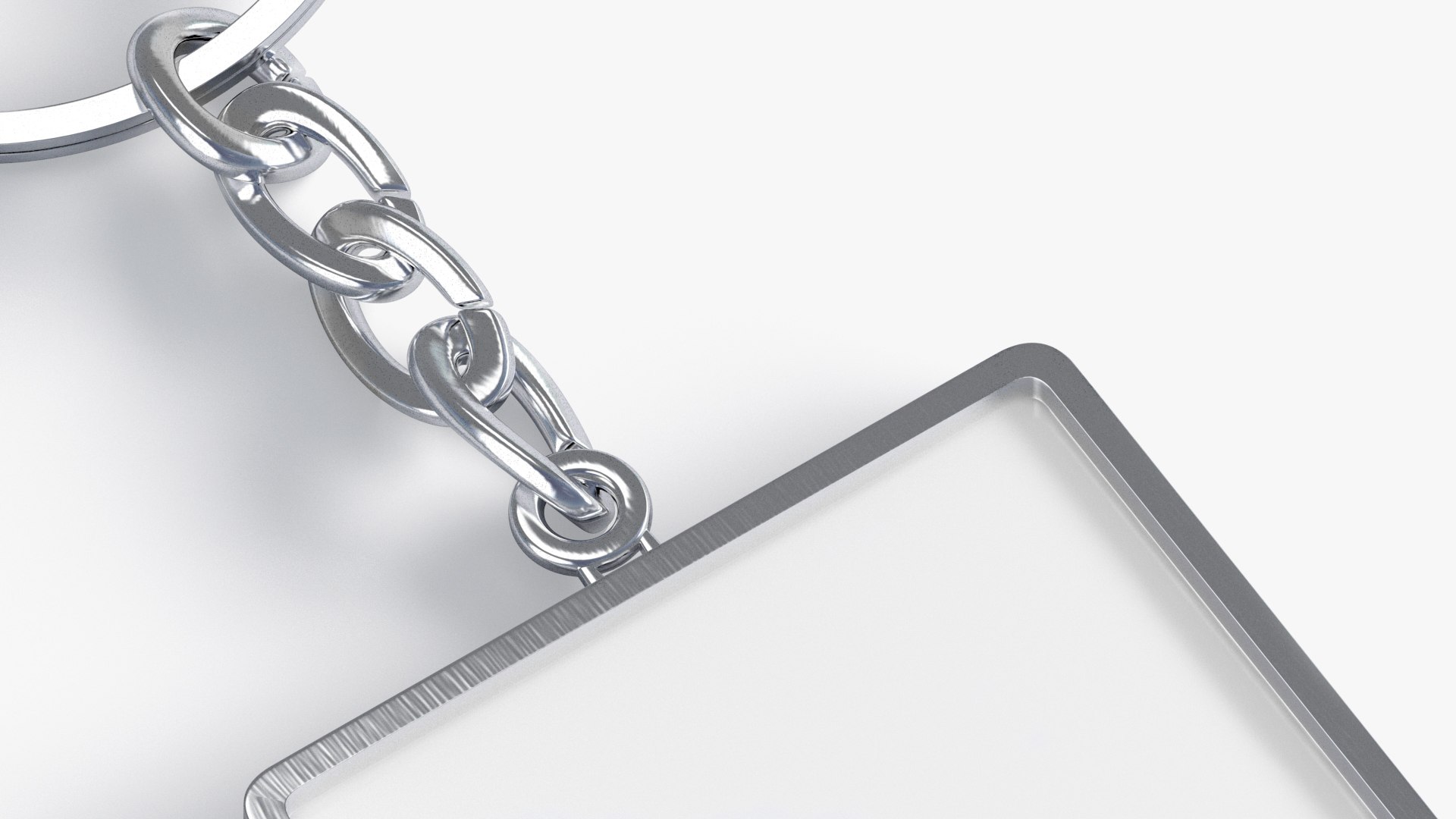 3D White Square Keychain - Key Tag Holder - TurboSquid 1994123