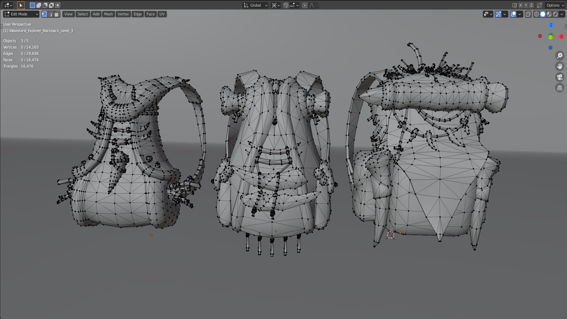 3D Bag 3x Wasteland Explorer Backpack - TurboSquid 2081550