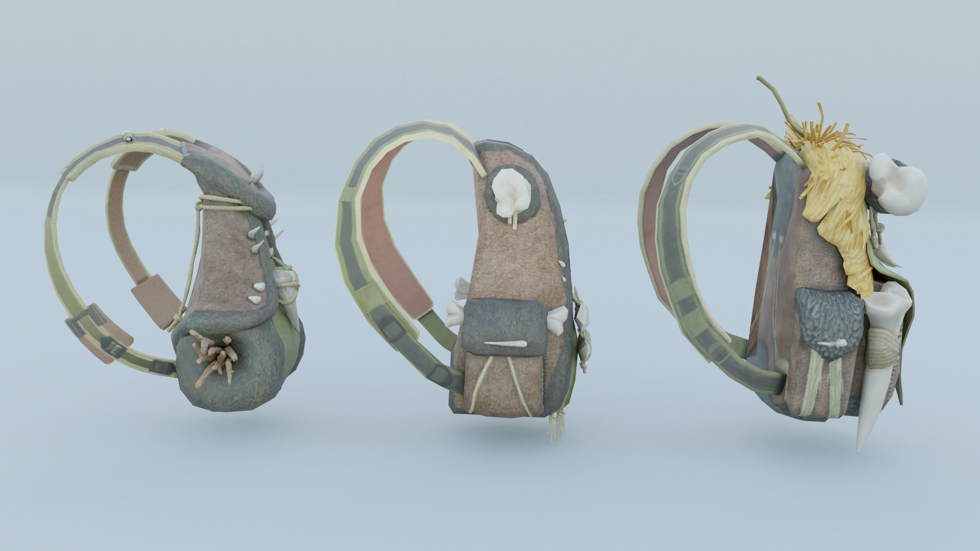3D Bag 3x Wasteland Explorer Backpack - TurboSquid 2081550