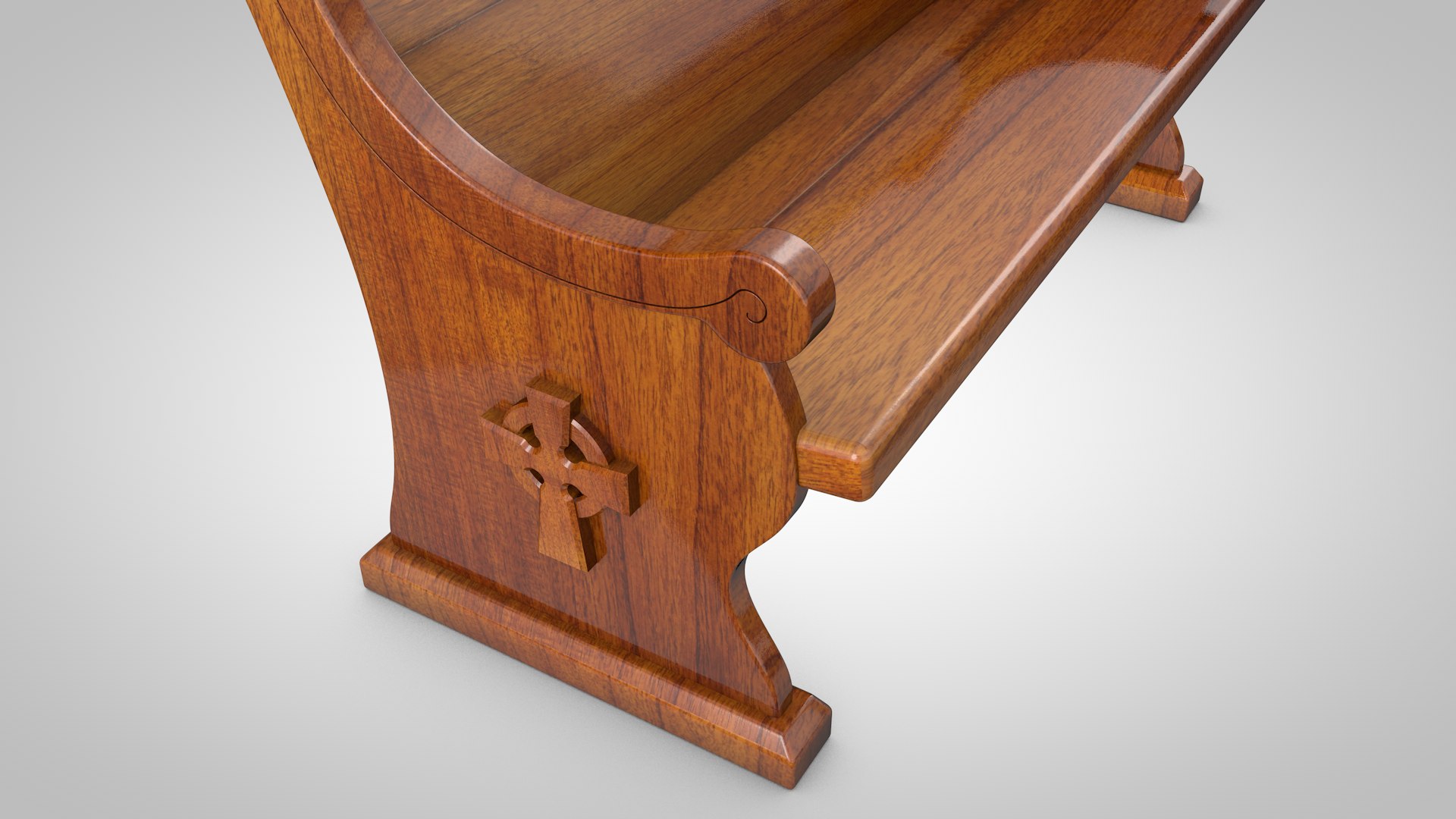 3d Church Pew Model