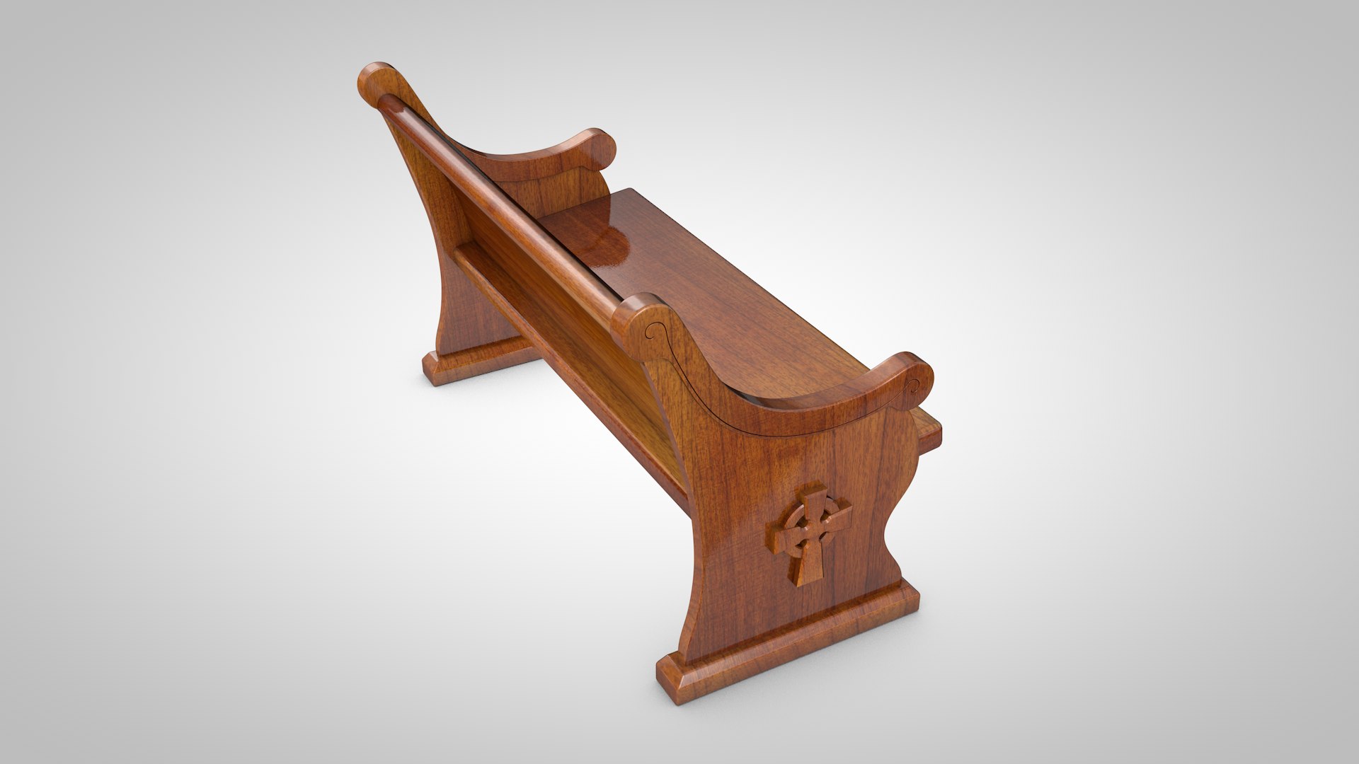 3d Church Pew Model