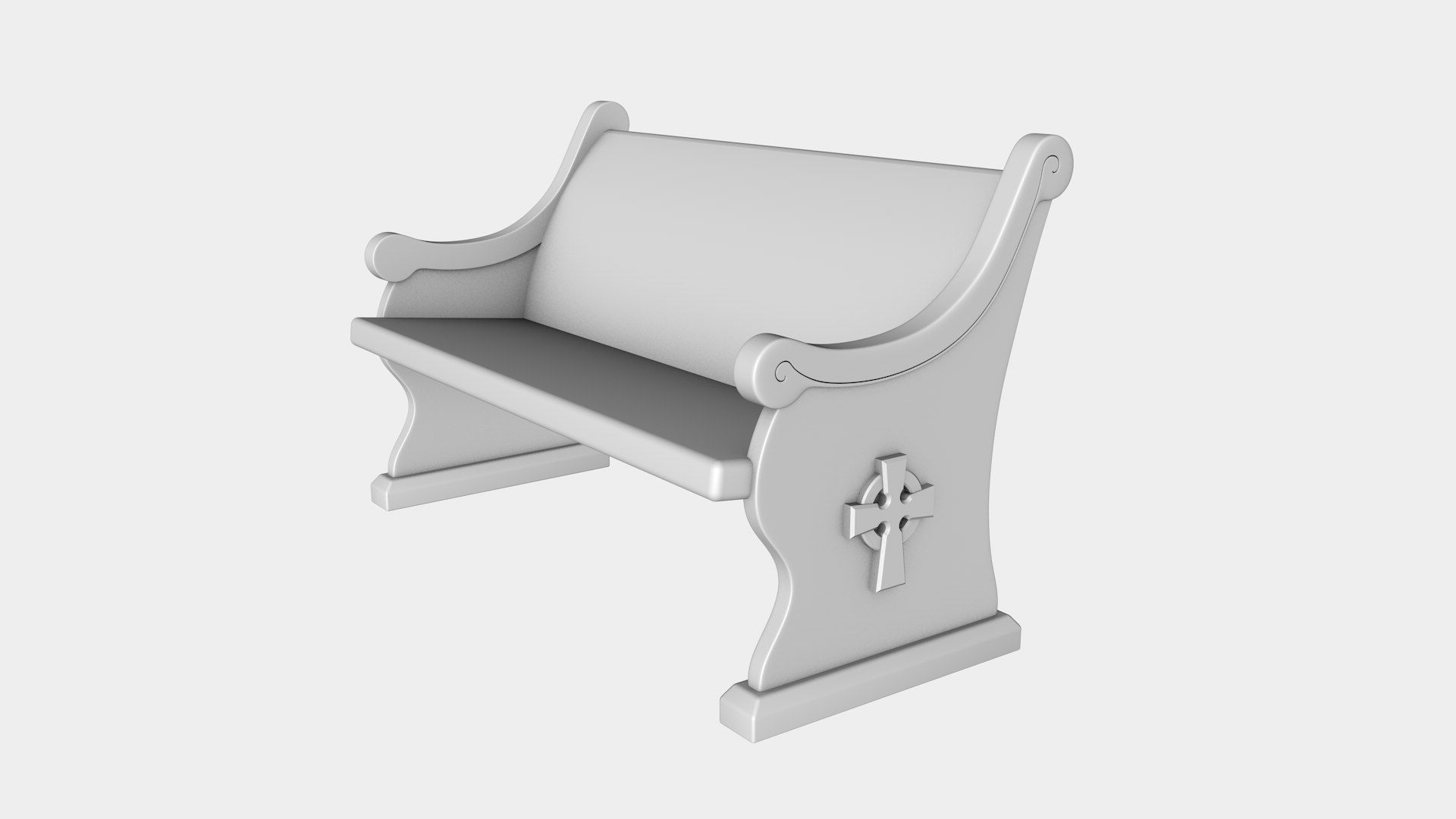 3d Church Pew Model