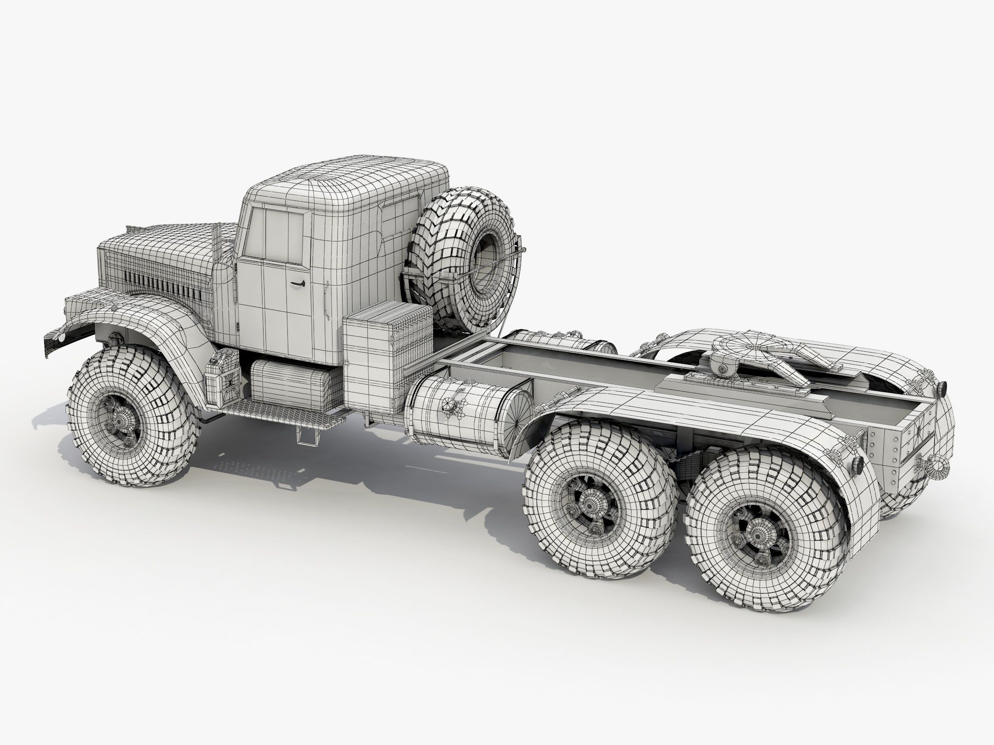 3d ukrainian military trucks kraz model