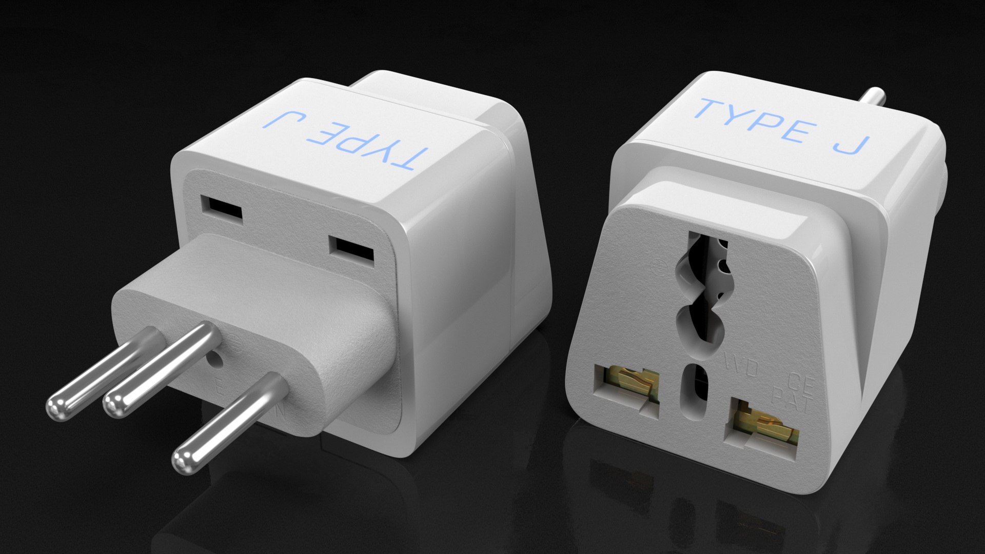 3D Type J Universal Plug Adapter White model - TurboSquid 1839938