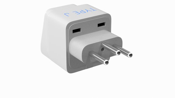 modelo 3d Adaptador de enchufe universal tipo J blanco - TurboSquid 1839938