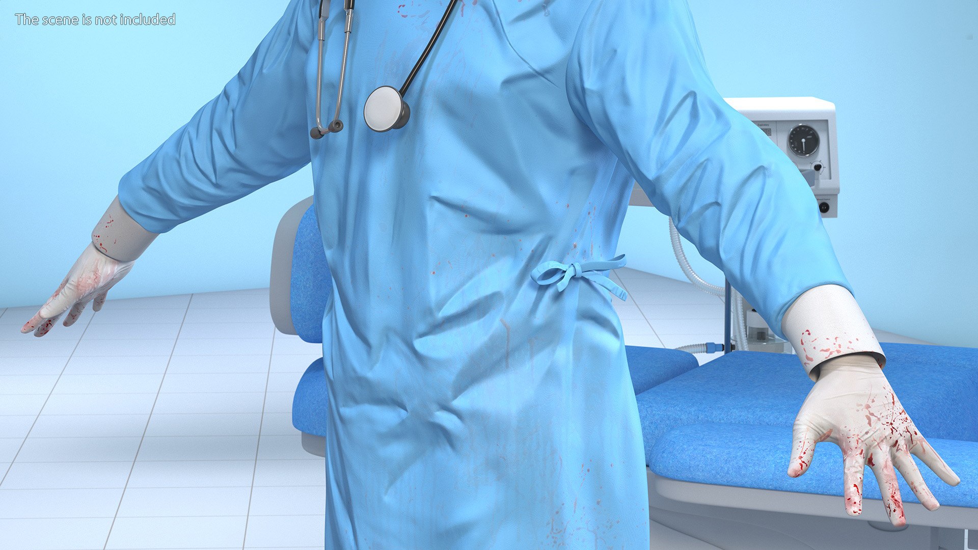 3D Blood Stained Surgeon Doctor In Mask Rigged - TurboSquid 2143601