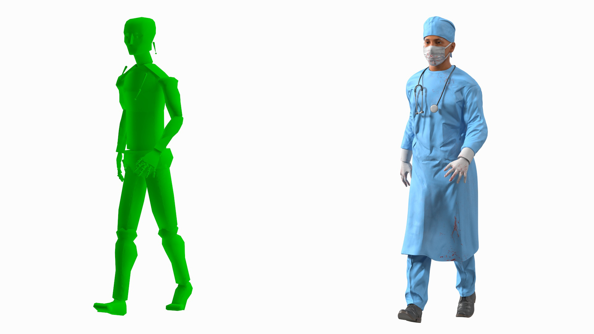 3D Blood Stained Surgeon Doctor In Mask Rigged - TurboSquid 2143601
