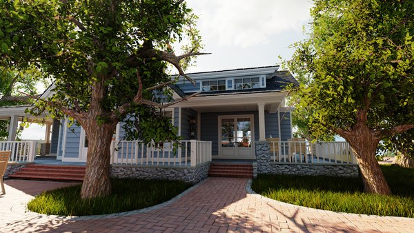 3D house classic style porch model - TurboSquid 1637050