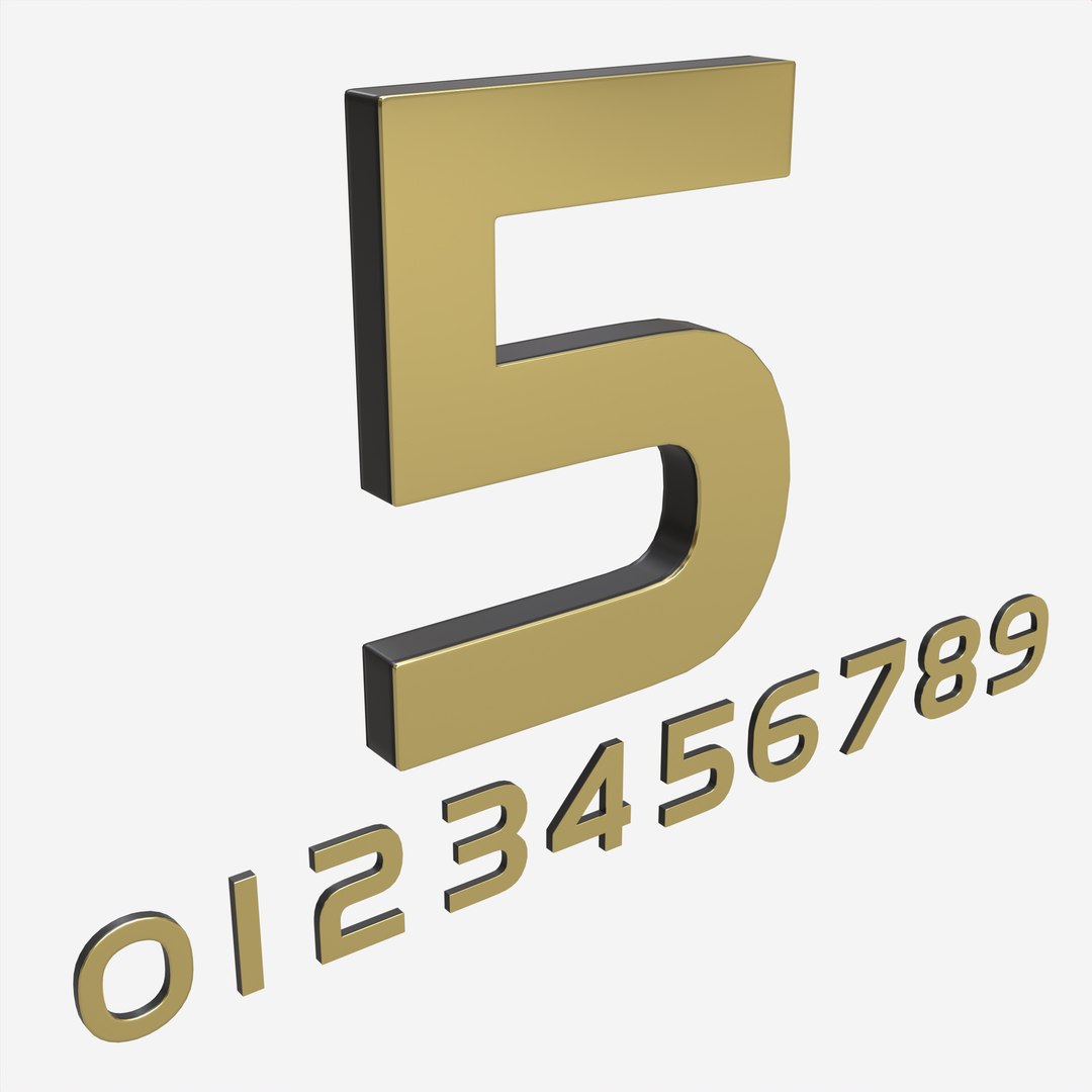 3D Numbers Modern Gold Metal Plastic - TurboSquid 1920594