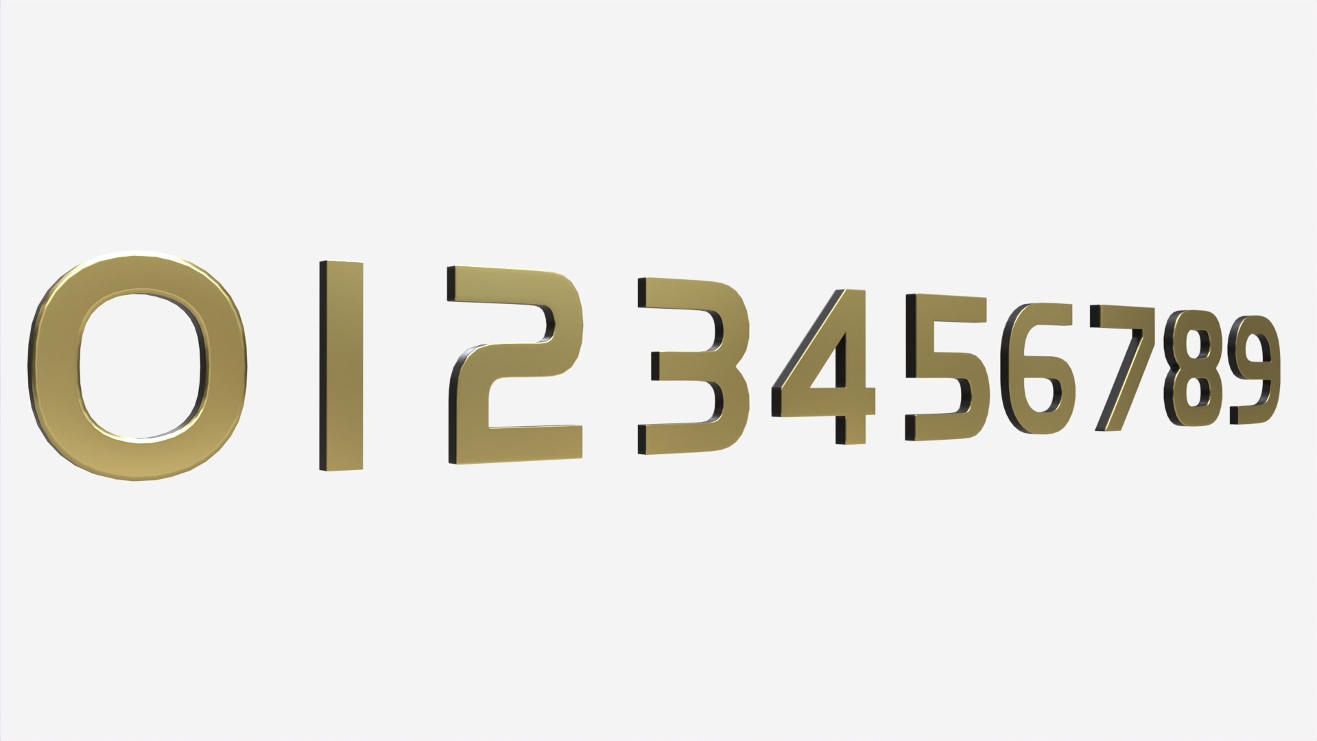 3D Numbers Modern Gold Metal Plastic - TurboSquid 1920594
