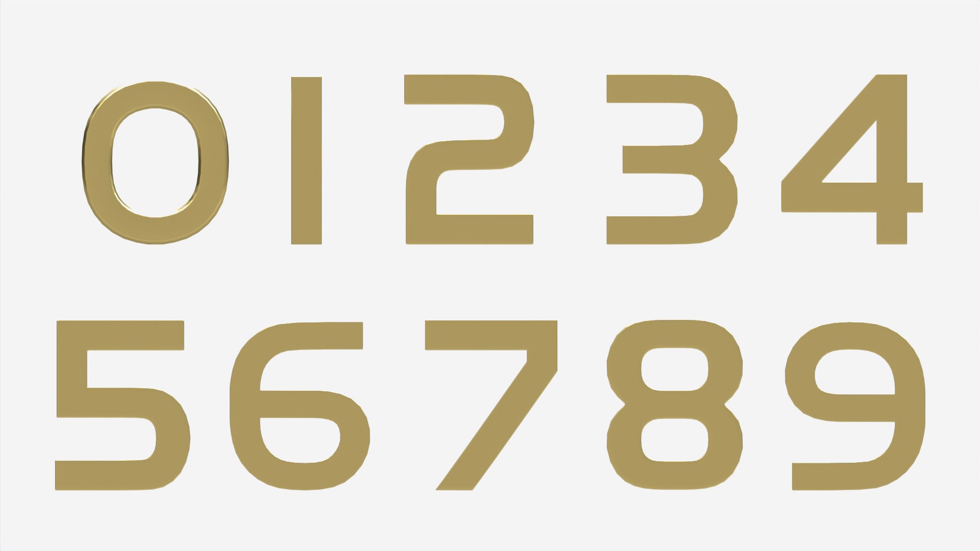 3D Numbers Modern Gold Metal Plastic - TurboSquid 1920594