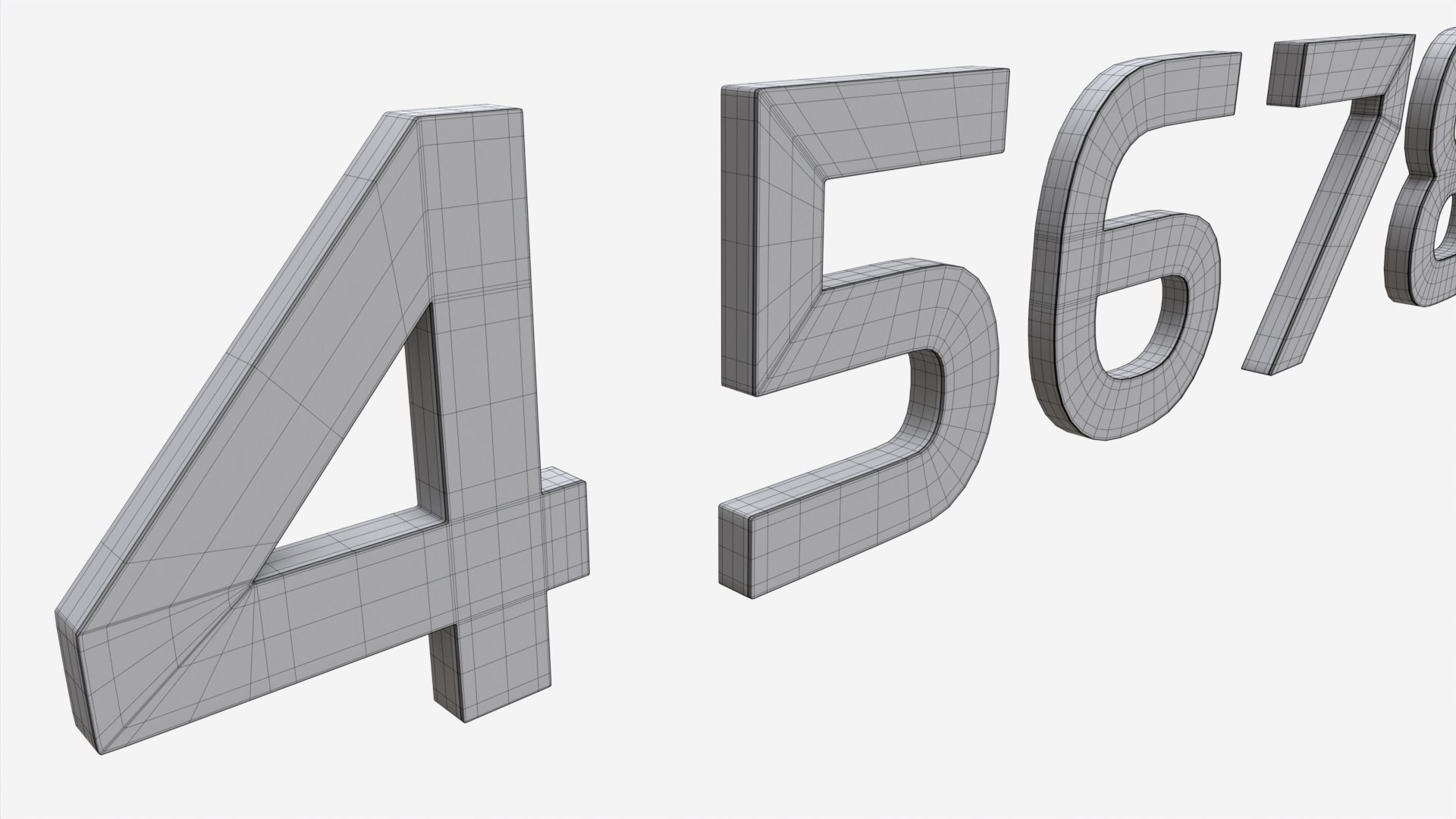 3D Numbers Modern Gold Metal Plastic - TurboSquid 1920594